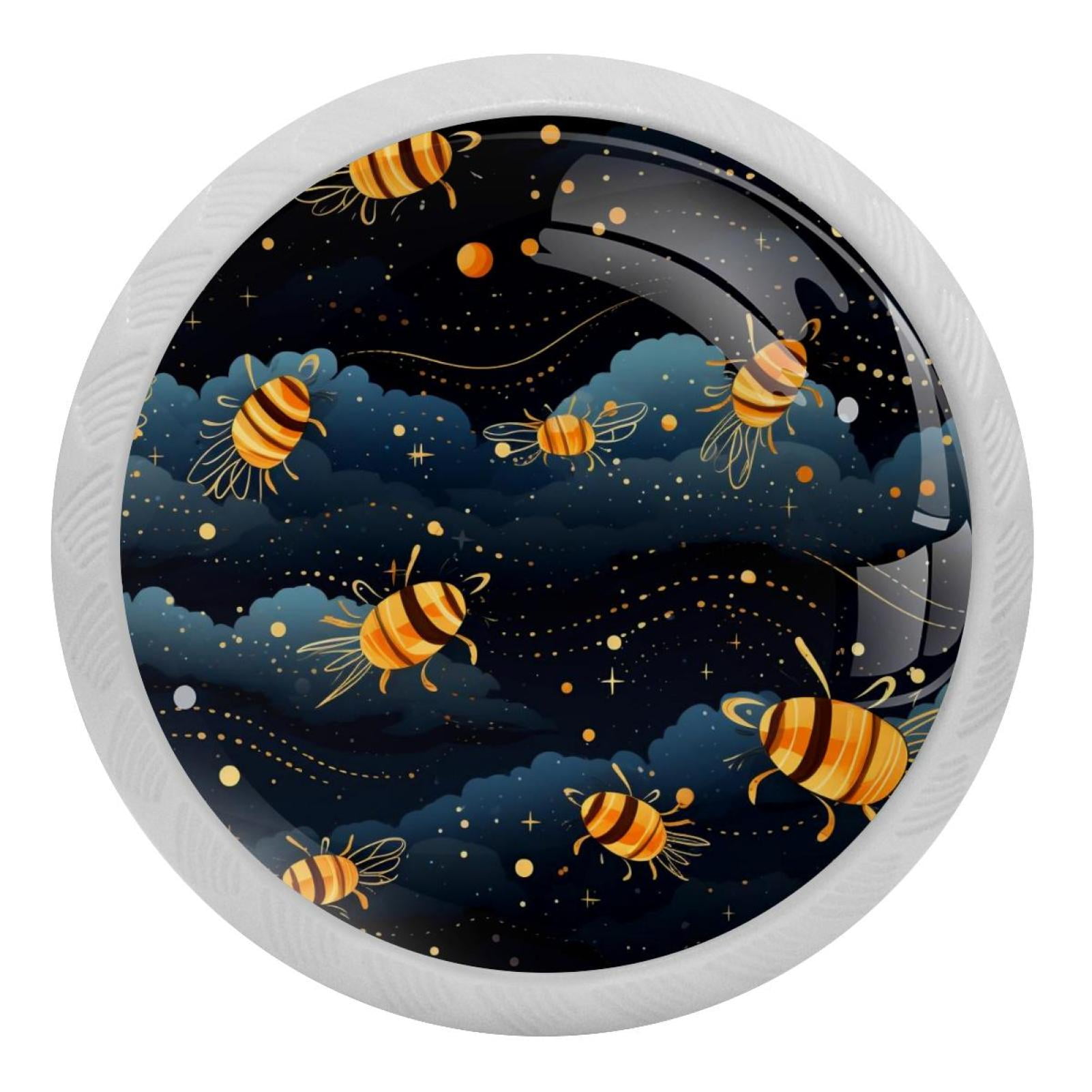 Bee Fluorescent Drawer Pulls: Round 4-Pack - Glow-in-the-Dark Knobs for ...