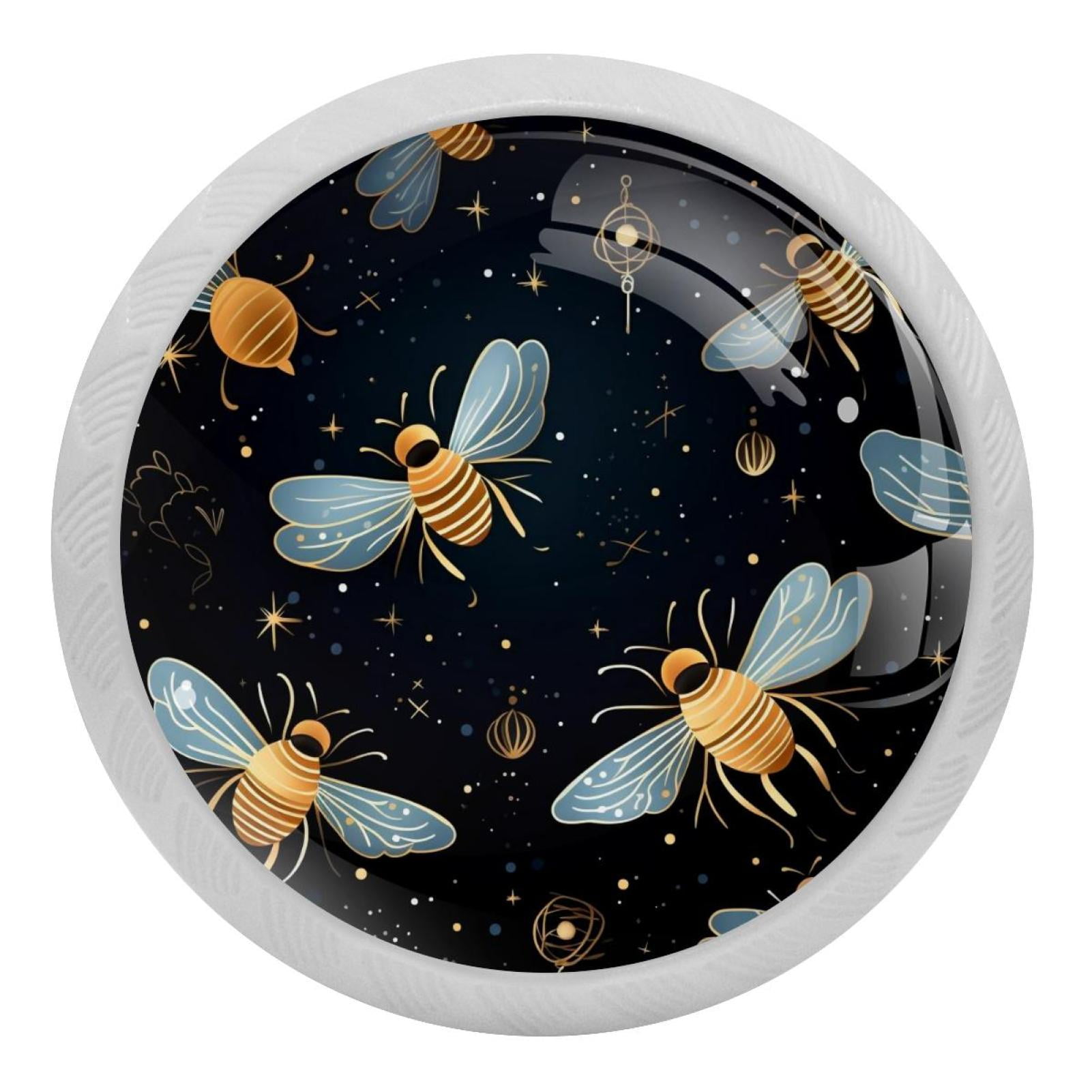 Bee Fluorescent Drawer Pulls: Round 4-Pack Glow-in-the-Dark Knobs for ...