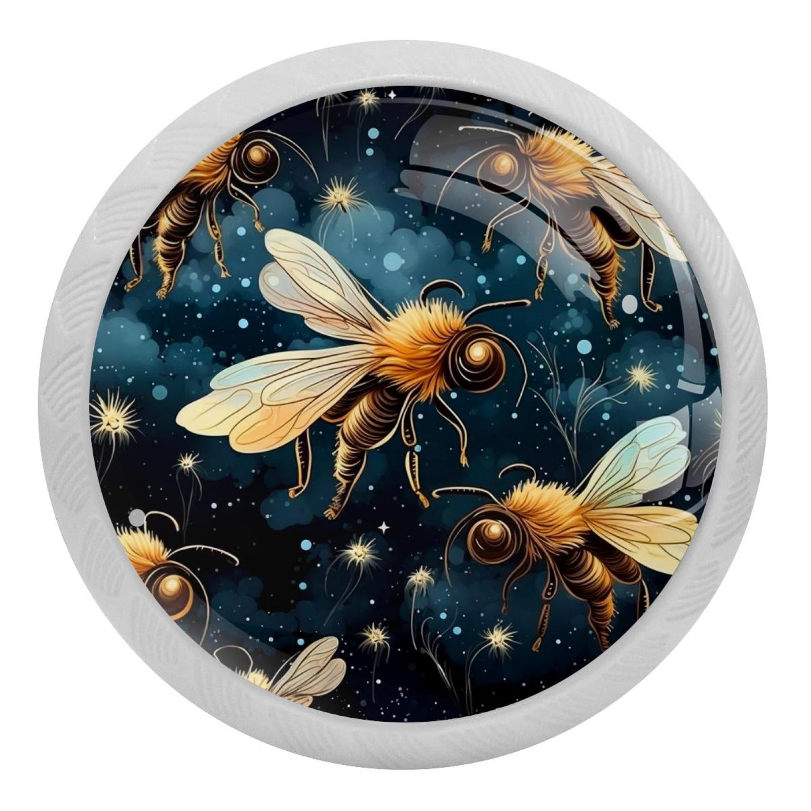 Bee Fluorescent Drawer Pulls: Round 4-Pack Glow-in-the-Dark Knobs for ...