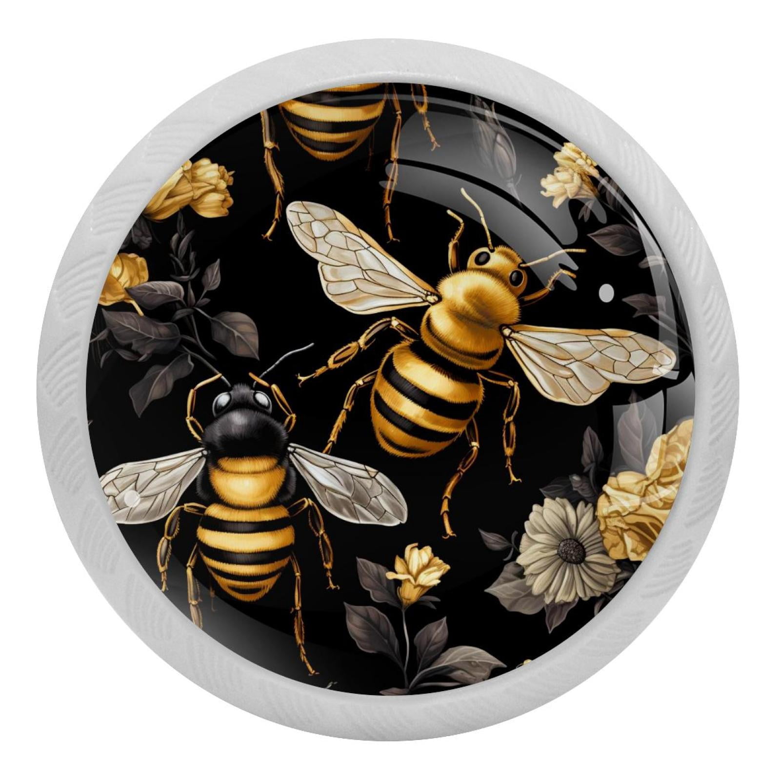 Bee Fluorescent Drawer Pulls: Round 4-Pack of Glow-in-the-Dark Knobs ...