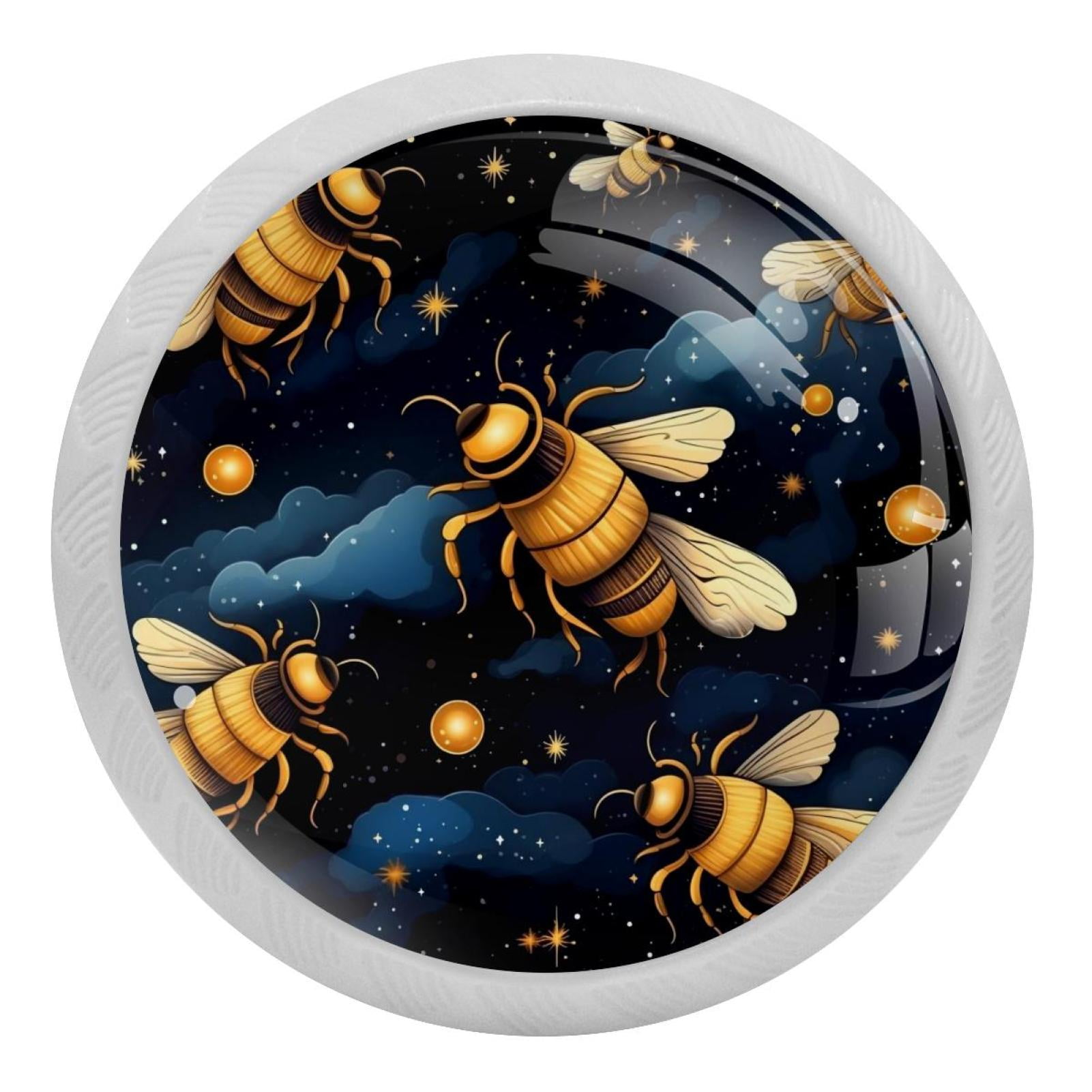 Bee Fluorescent Drawer Pulls: Round 4-Pack of Glow-in-the-Dark Knobs ...