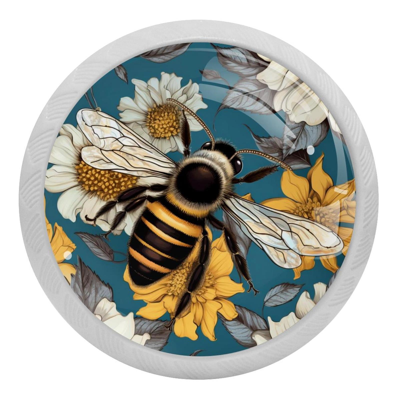 Bee Fluorescent Drawer Pulls: Round 4-Pack with Glow-in-the-Dark Knobs ...
