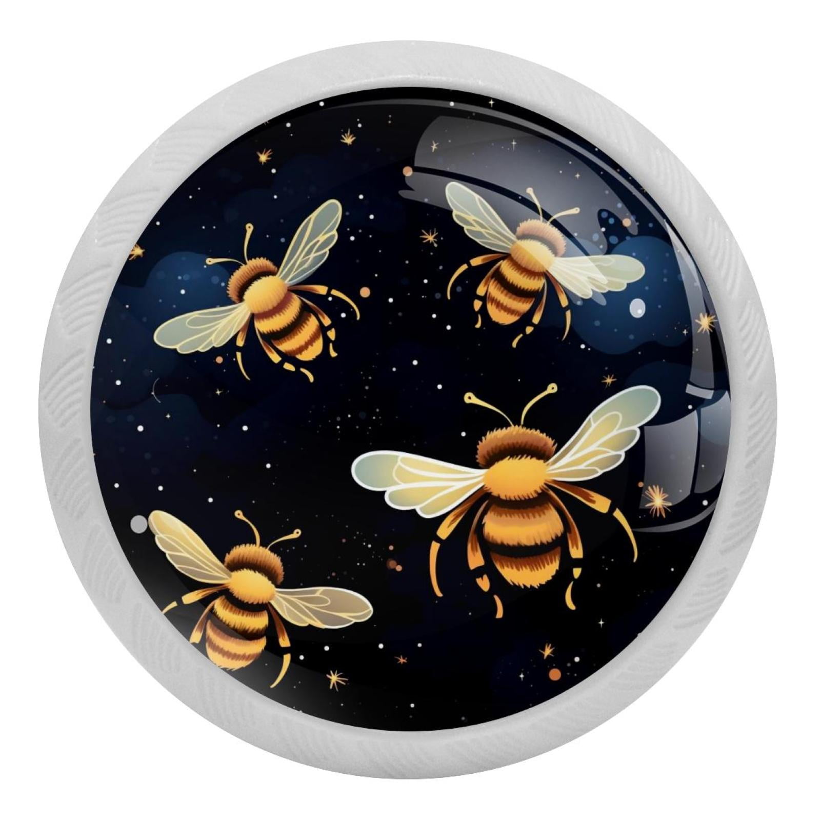 Bee Fluorescent Drawer Pulls - Round Knobs - Glow-in-the-Dark Door ...