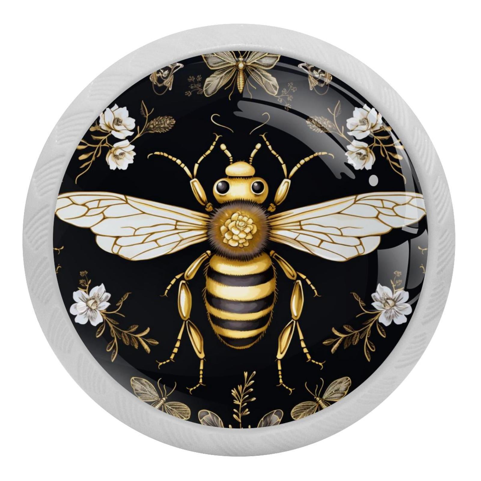 Bee Fluorescent Drawer Pulls with Screws: Round 4-Pack, Glow-in-the ...