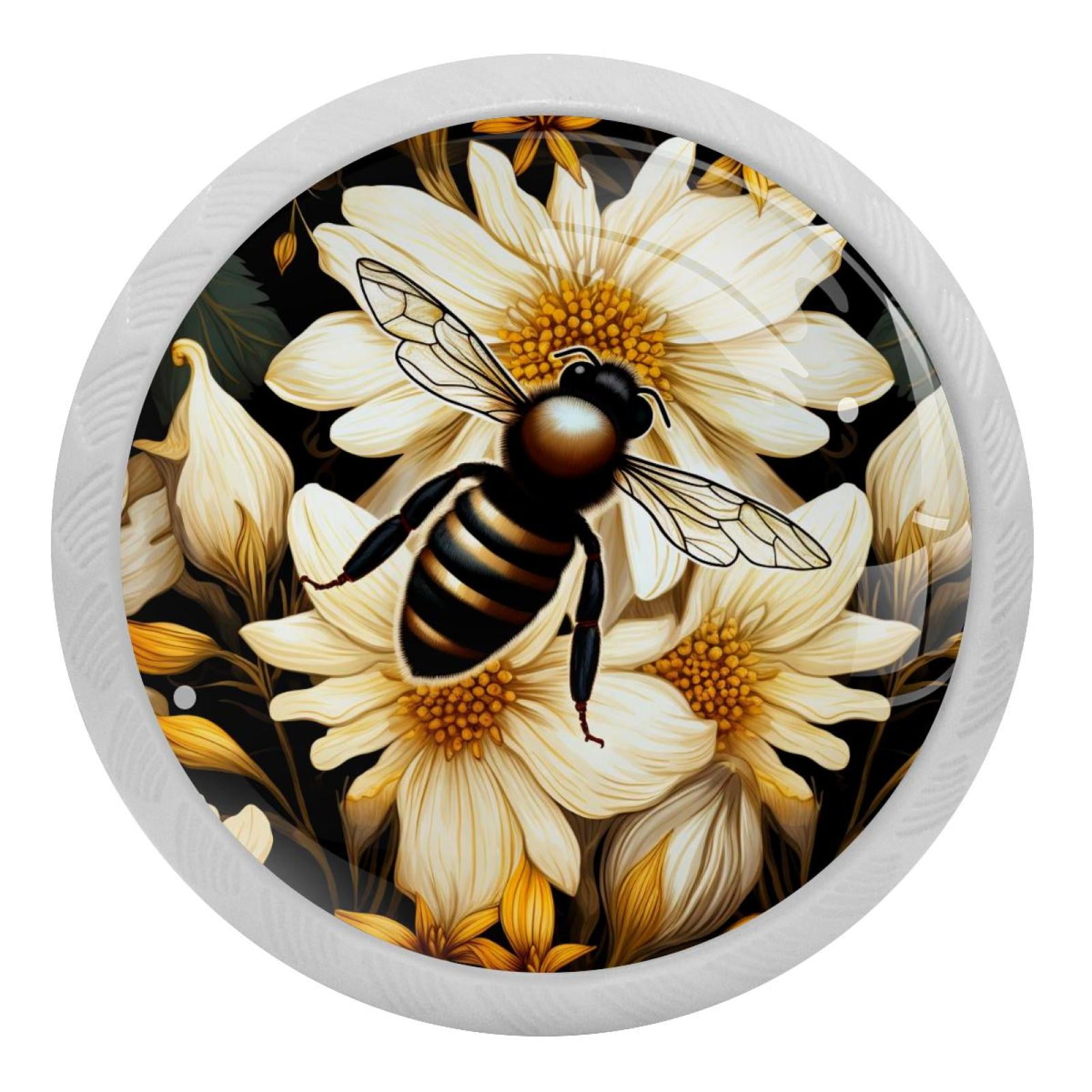 Bee Fluorescent Drawer Pulls with Screws – Round 4-Pack, Glow-in-the ...