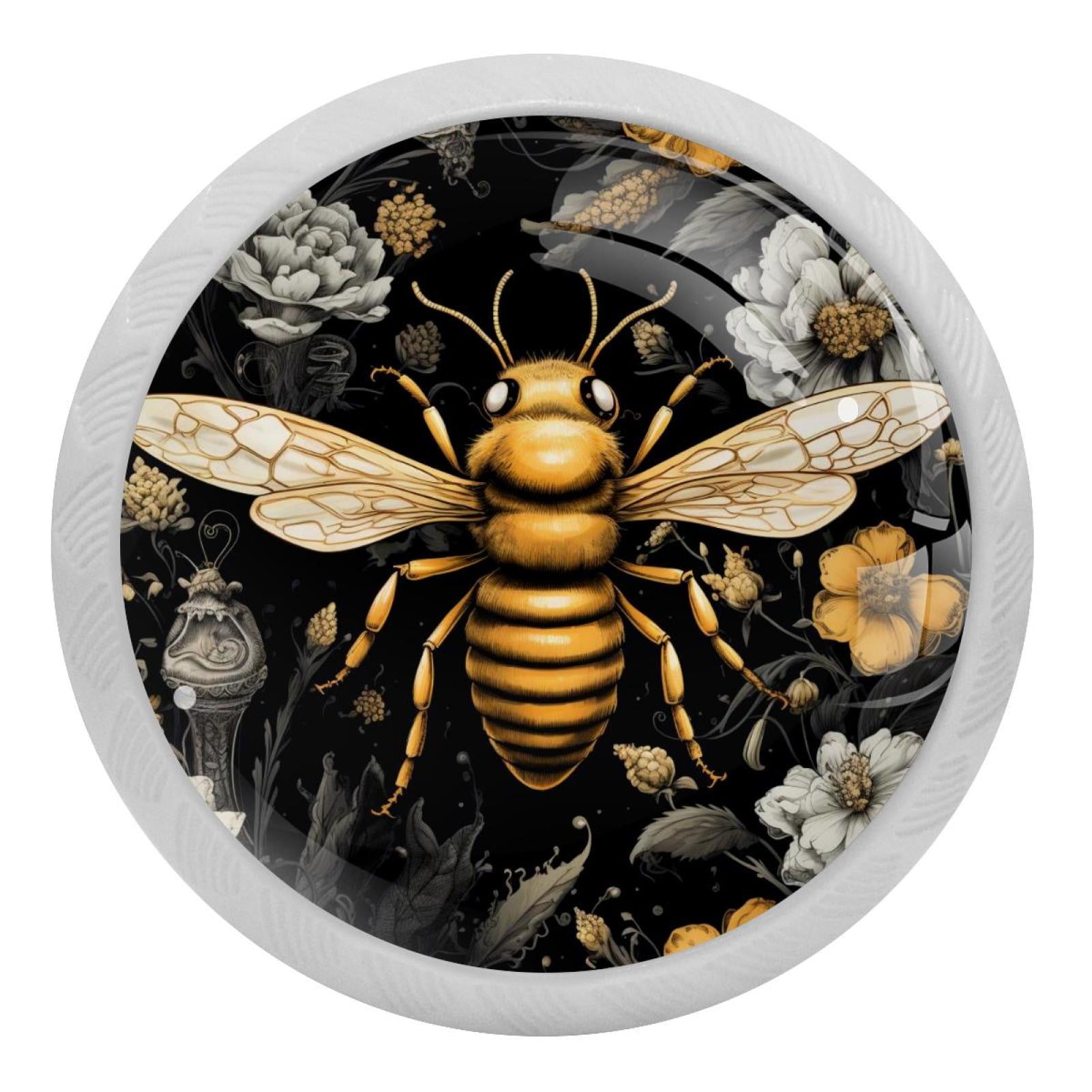 Bee Fluorescent Drawer Pulls with Screws – Round 4-Pack, Glow-in-the ...