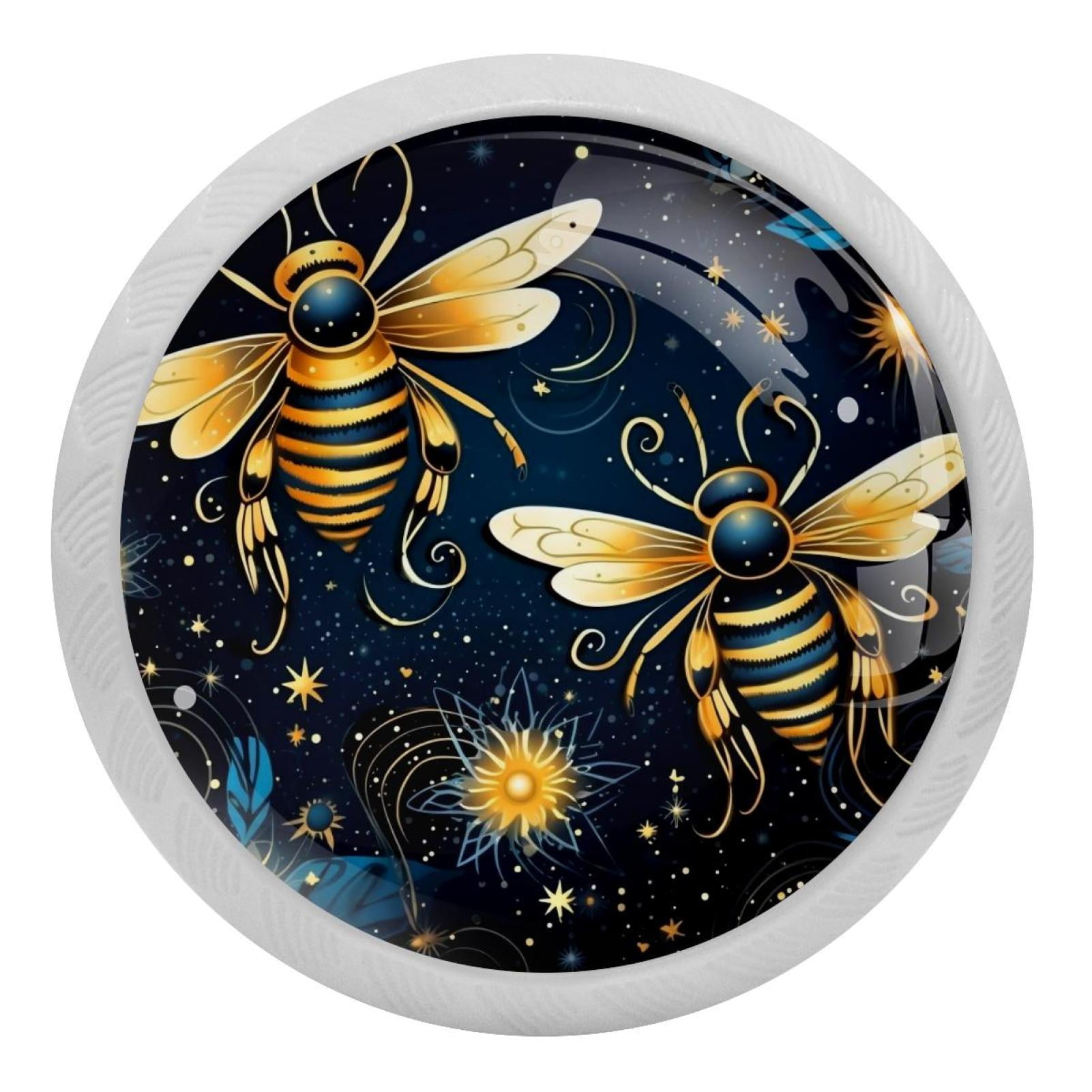 Bee Fluorescent Drawer Pulls with Screws: Round 4-Pack, Glow-in-the ...