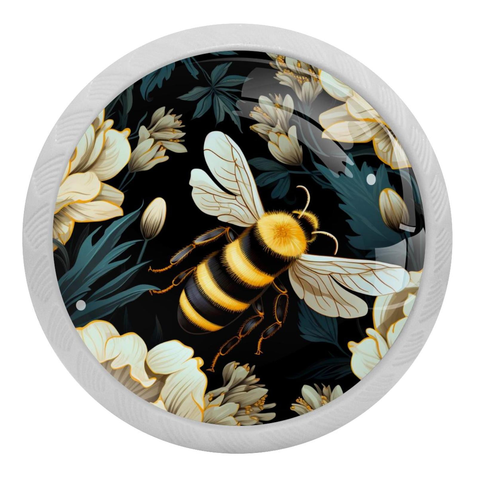 Bee Fluorescent Drawer Pulls with Screws, Round 4-Pack, Glow-in-the ...