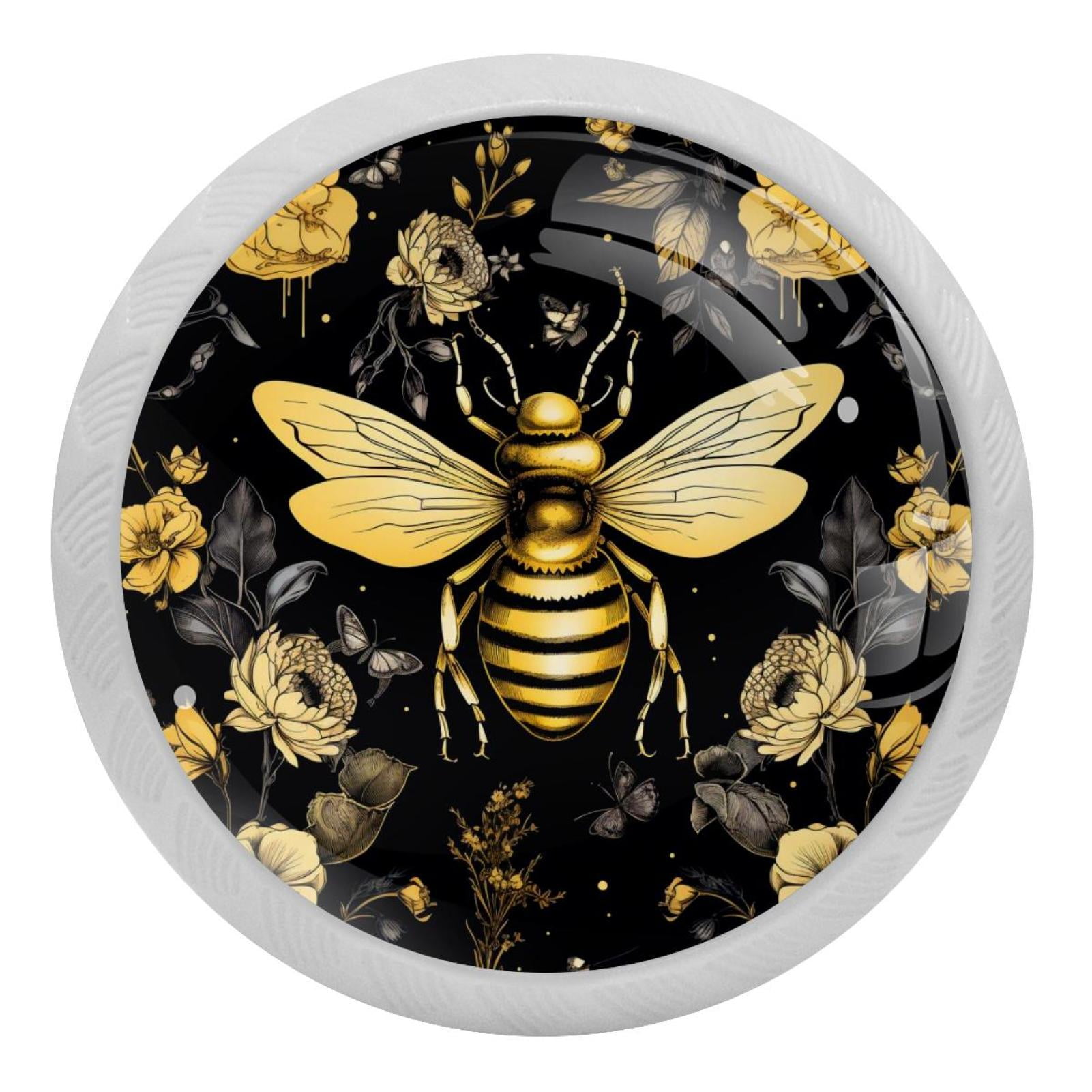 Bee Fluorescent Drawer Pulls with Screws, Round 4-Pack, Glow-in-the ...