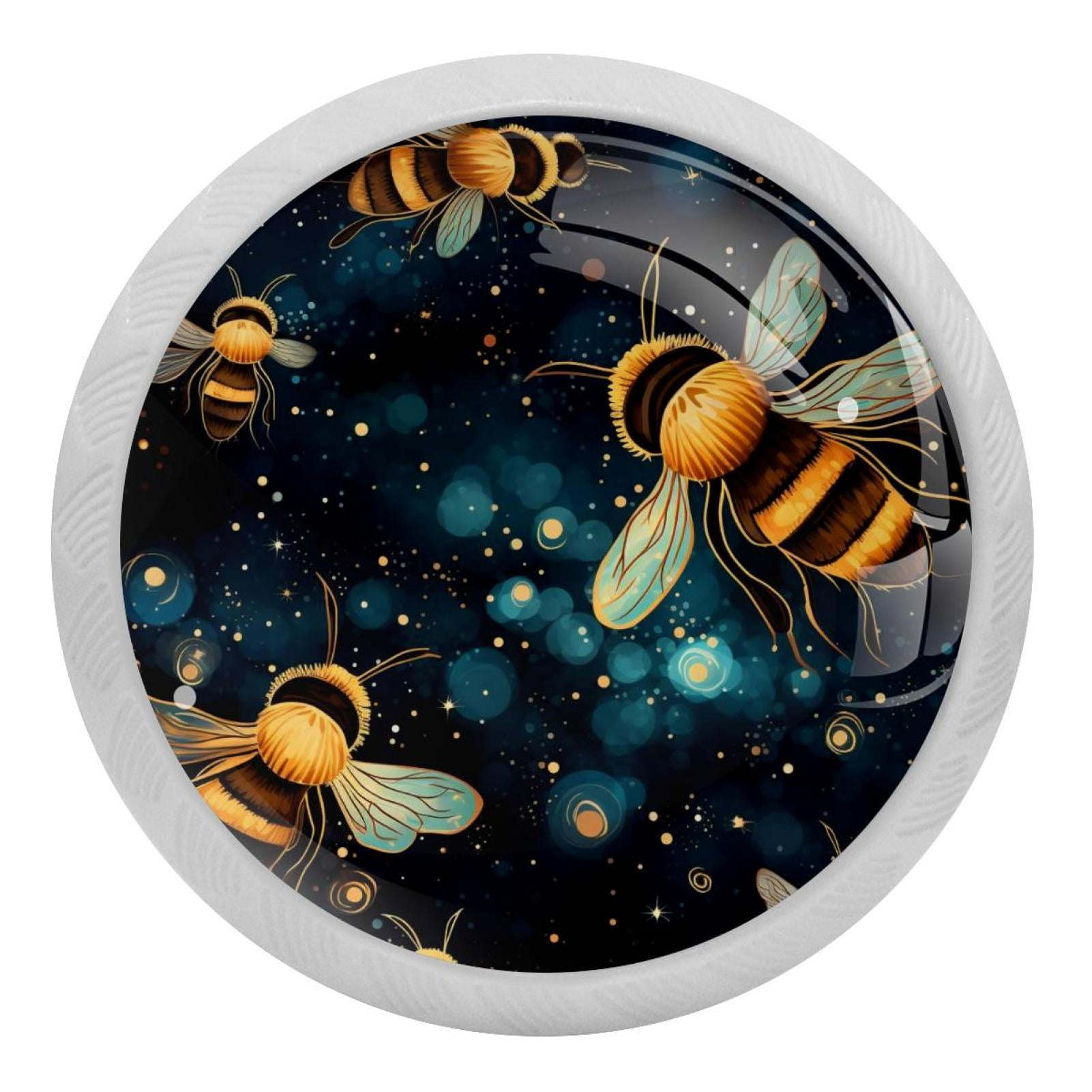 Bee Fluorescent Drawer Pulls with Screws, Round 4-Pack, Glow-in-the ...