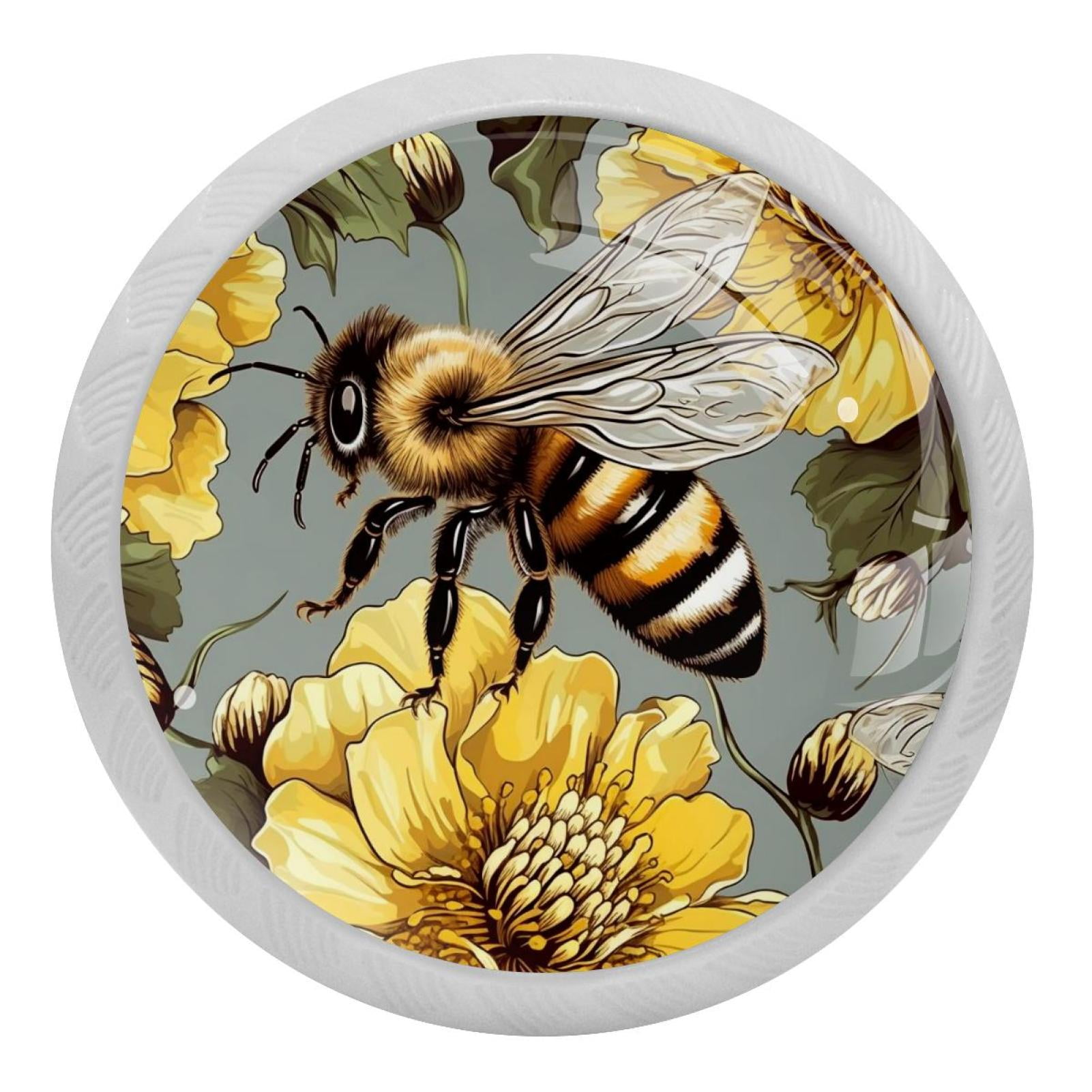 Bee Fluorescent Drawer Pulls with Screws: Round 4-Pack, Glow-in-the ...