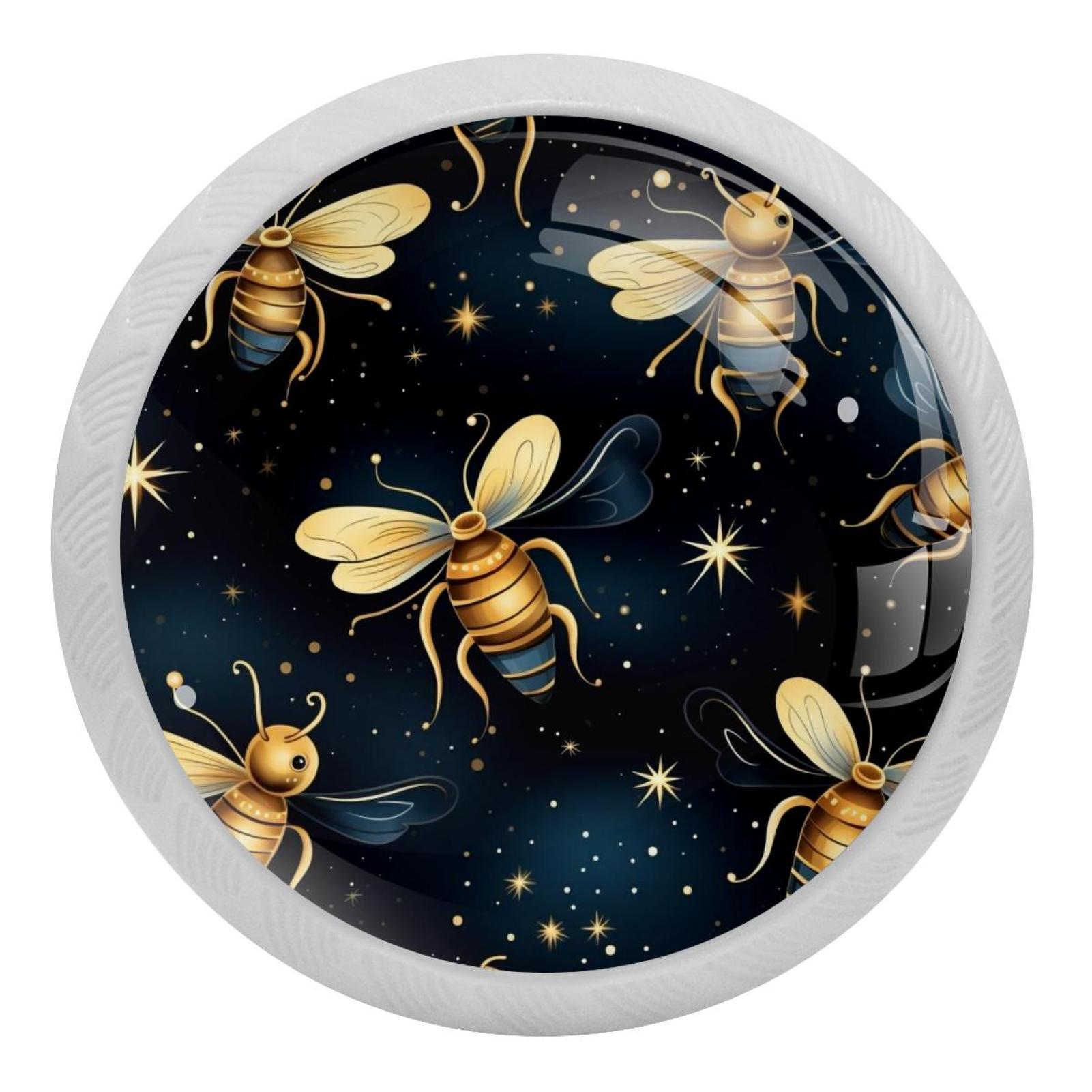 Bee Fluorescent Drawer Pulls with Screws: Round 4-Pack, Glow-in-the ...