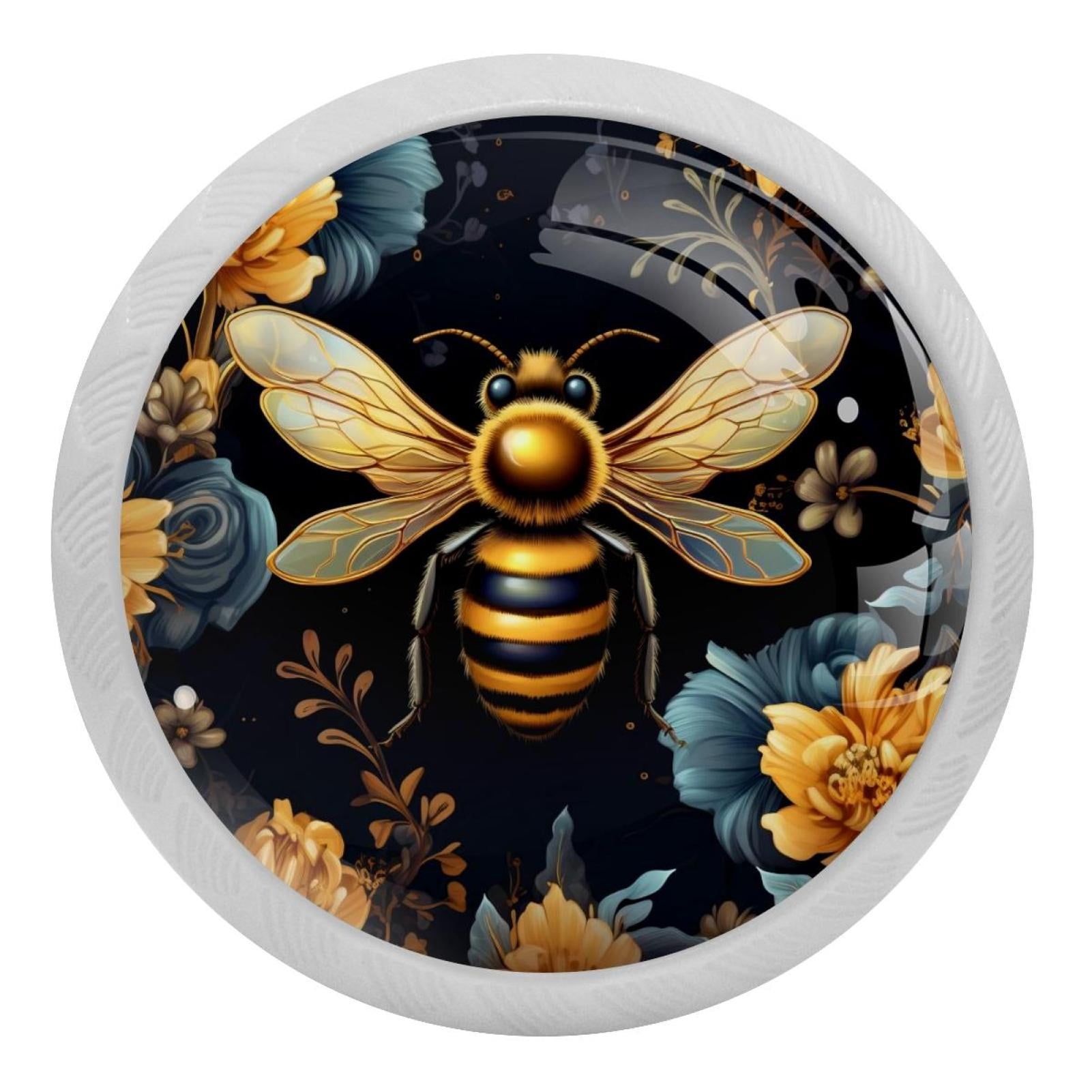 Bee Fluorescent Drawer Pulls with Screws: Round 4-Pack, Glow-in-the ...