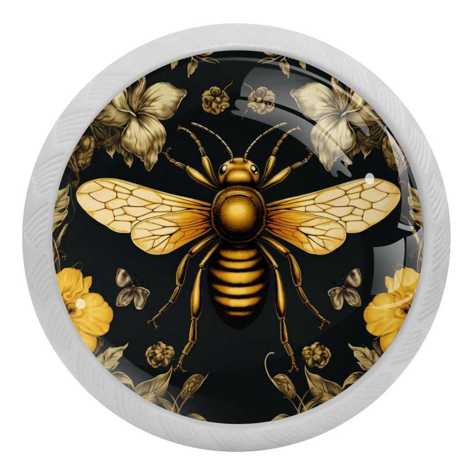 Bee Fluorescent Drawer Pulls with Screws, Round 4-Pack, Glow-in-the ...