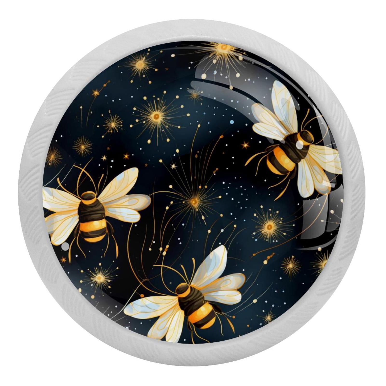 Bee Fluorescent Drawer Pulls with Screws, Round 4-Pack, Glow-in-the ...