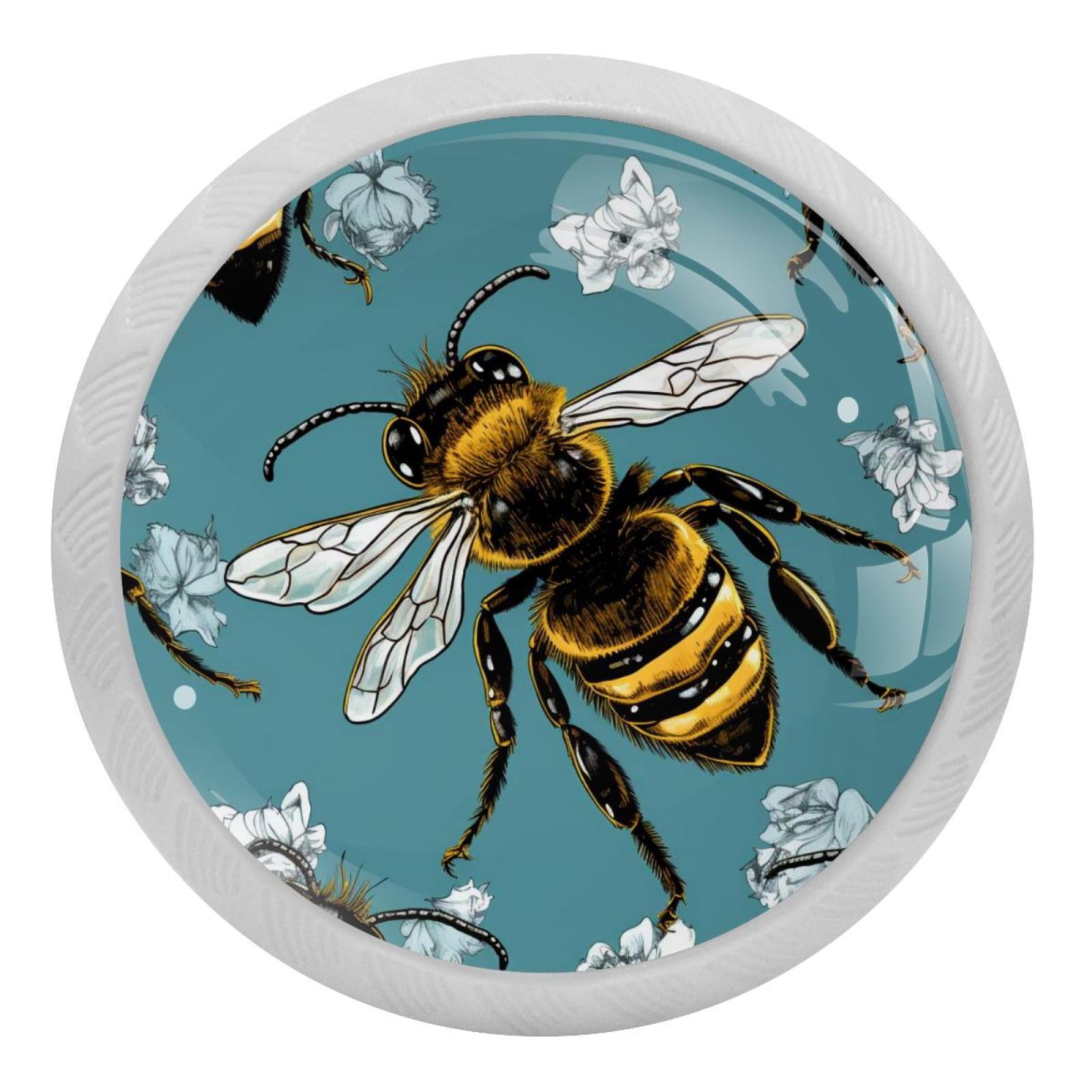 Bee Fluorescent Drawer Pulls with Screws: Round 4-Pack, Glow-in-the ...