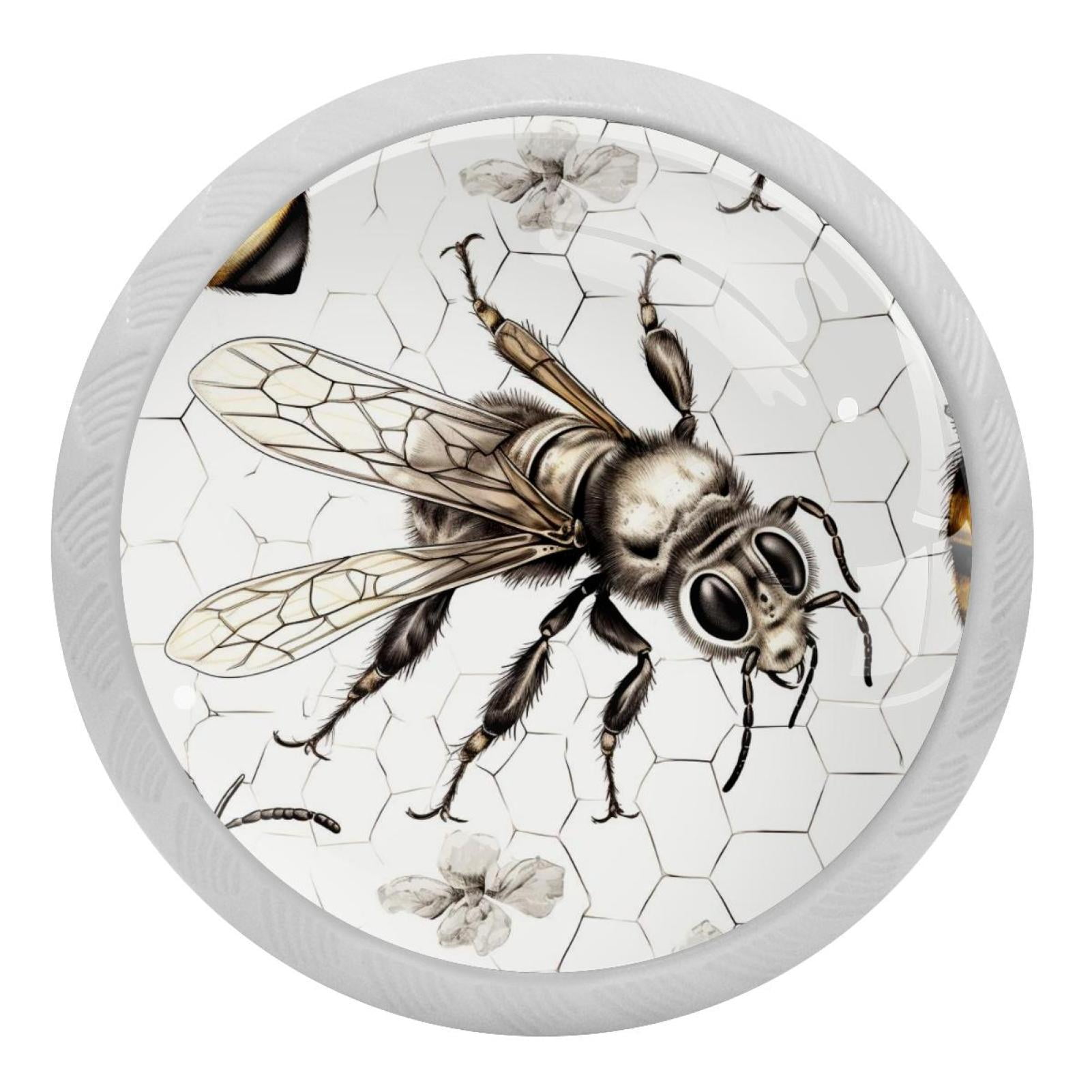 Bee Fluorescent Drawer Pulls with Screws: Round 4-Pack, Glow-in-the ...