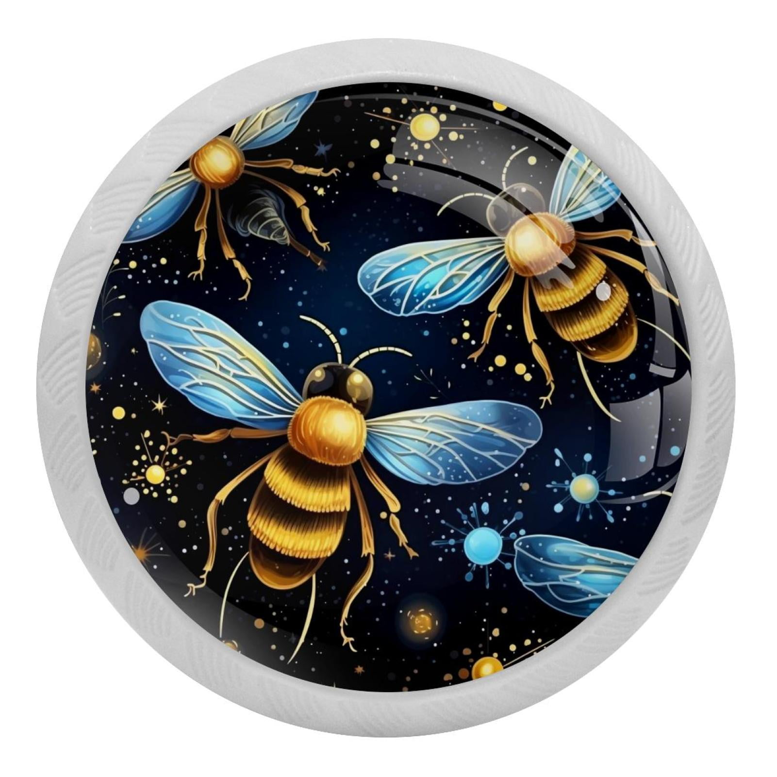 Bee Fluorescent Drawer Pulls with Screws: Round 4-Pack, Glow-in-the ...