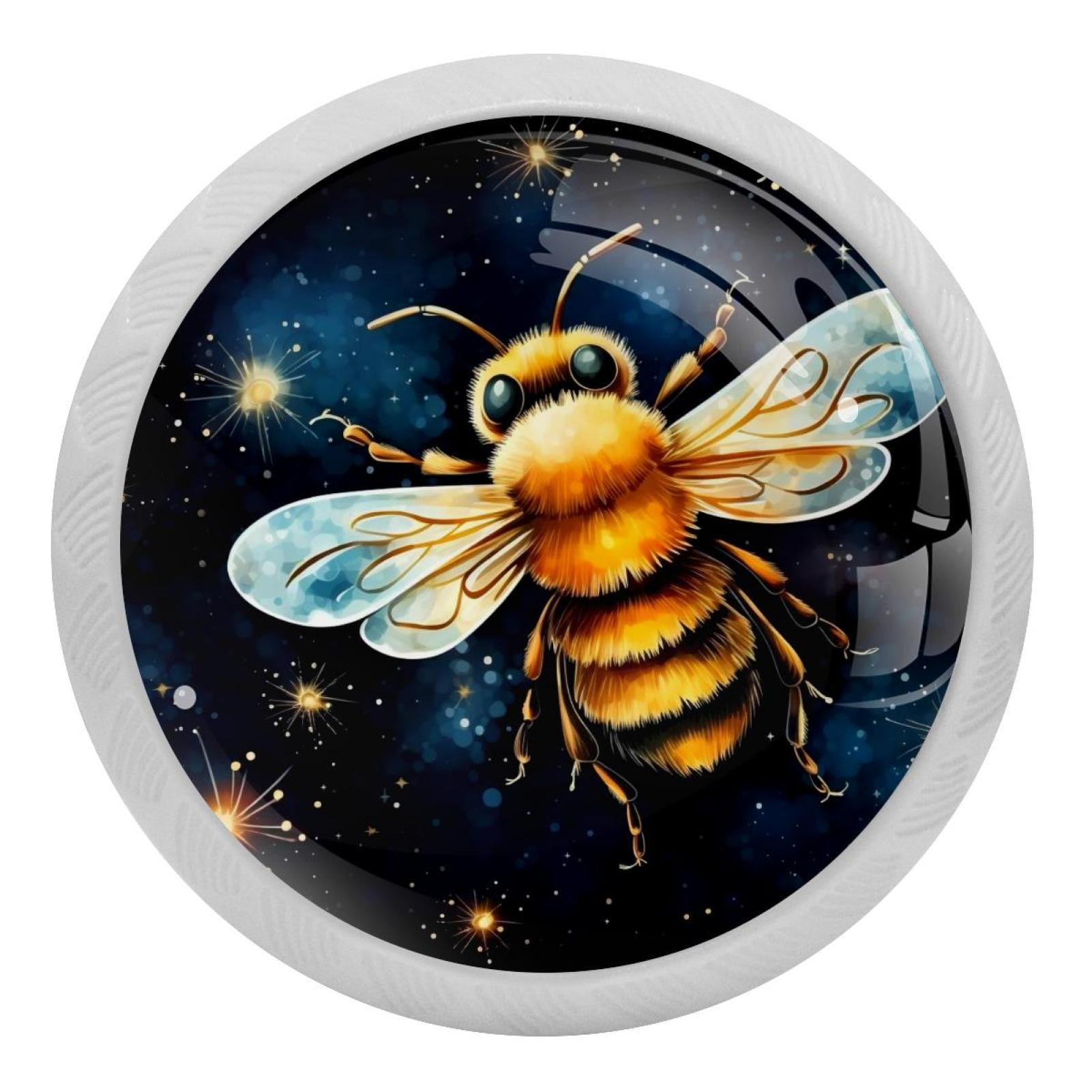 Bee Fluorescent Drawer Pulls with Screws: Round 4-Pack - Glow-in-the ...