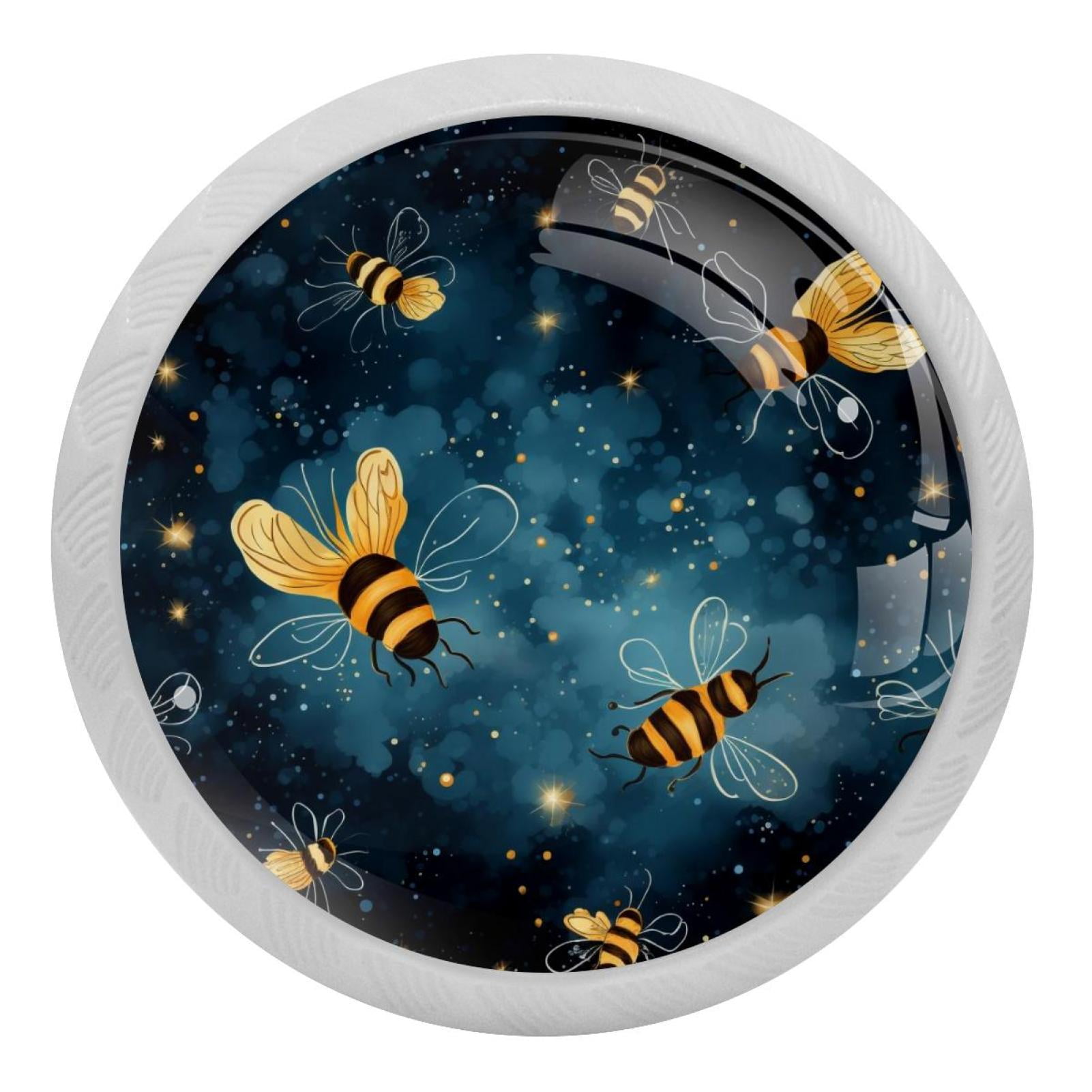 Bee Fluorescent Drawer Pulls with Screws: Round 4-Pack - Glow-in-the ...