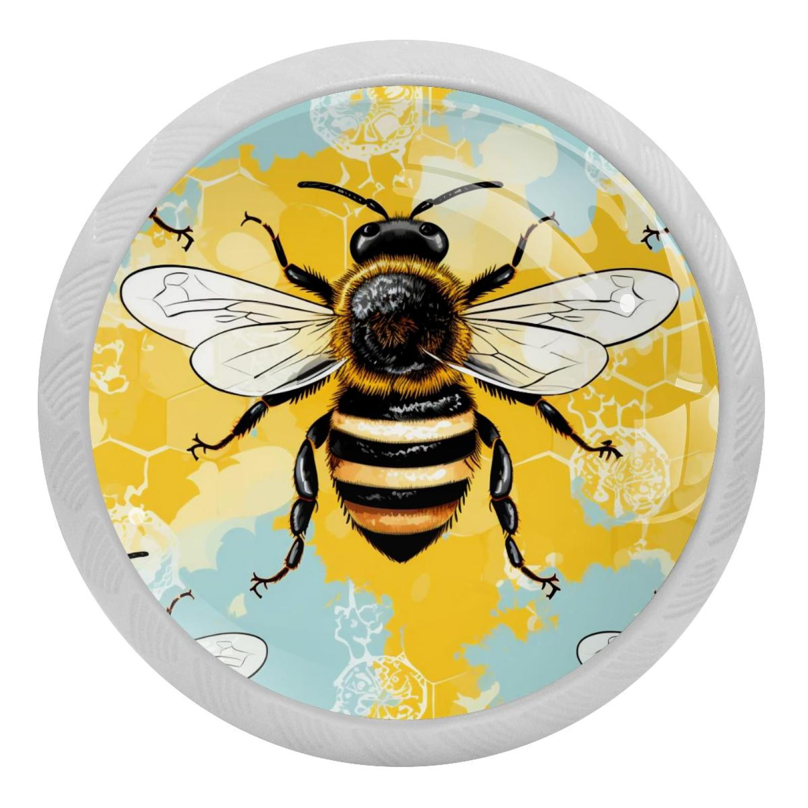 Bee Fluorescent Drawer Pulls with Screws - Round 4-Pack, Glow-in-the ...