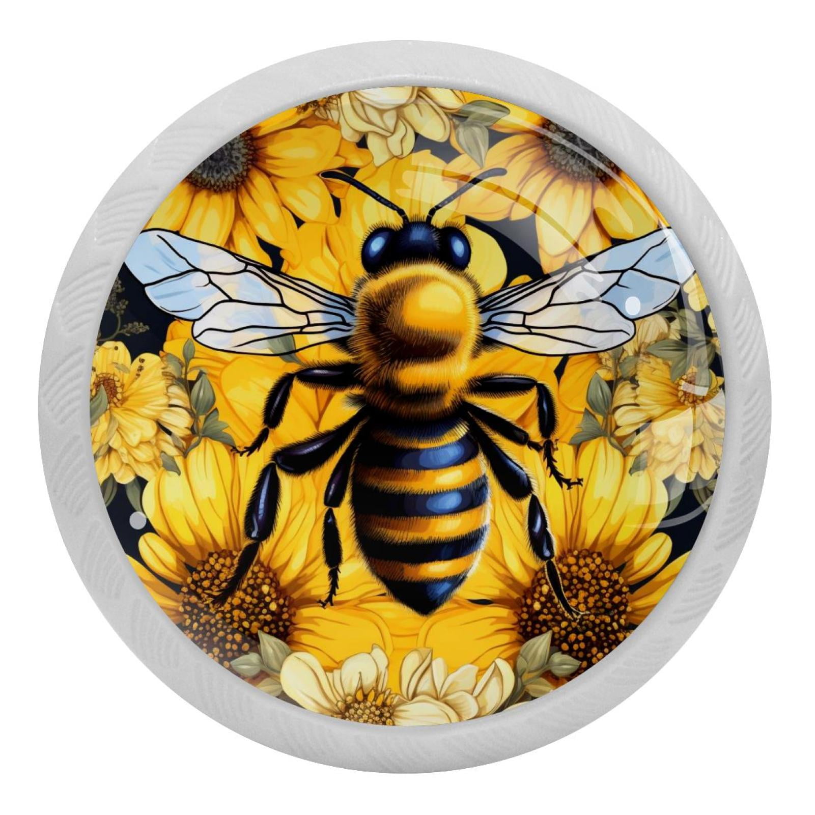 Bee Fluorescent Drawer Pulls with Screws: Round Knobs, 4-Pack, Glow-in ...