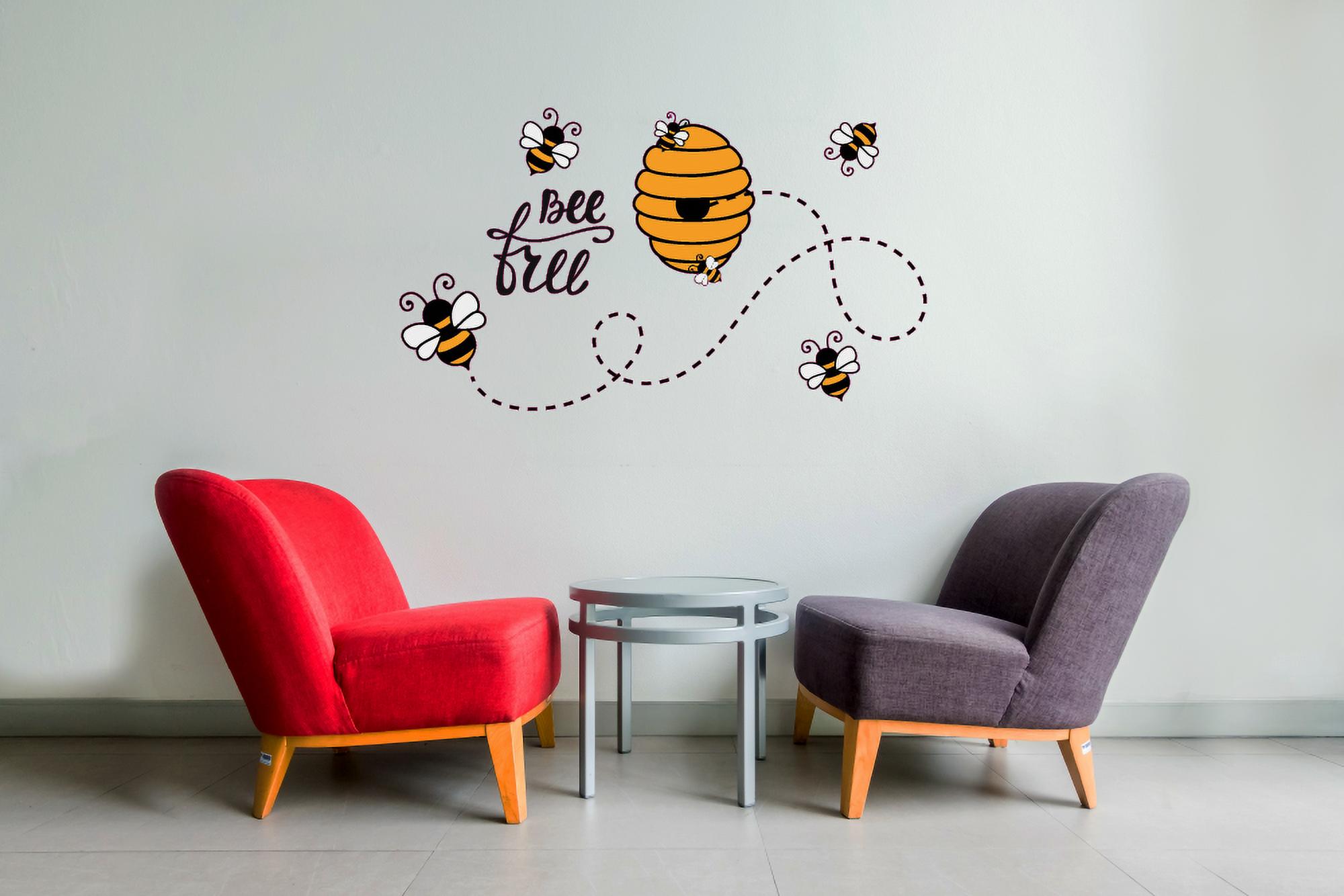 Bee Free Honey Bees Hive Cute Cartoon Decors Wall Sticker Art Design ...