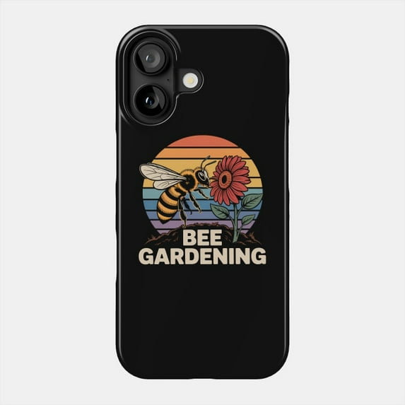 Bee Gardening Cute Bumblebee Planting Graphic Case for iPhone 11,12,13,14,15,16,17 Models ...