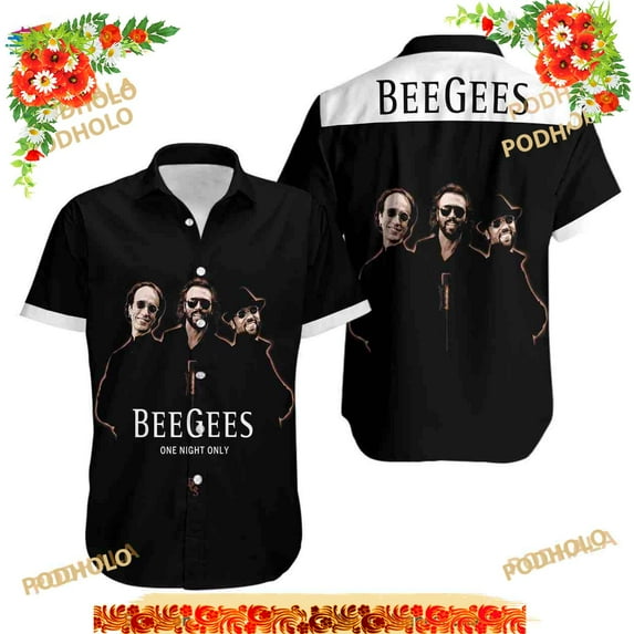 Bee Gees 3D Funny Hawaiian Shirt, Love Music Band Hawaii Shirt ...