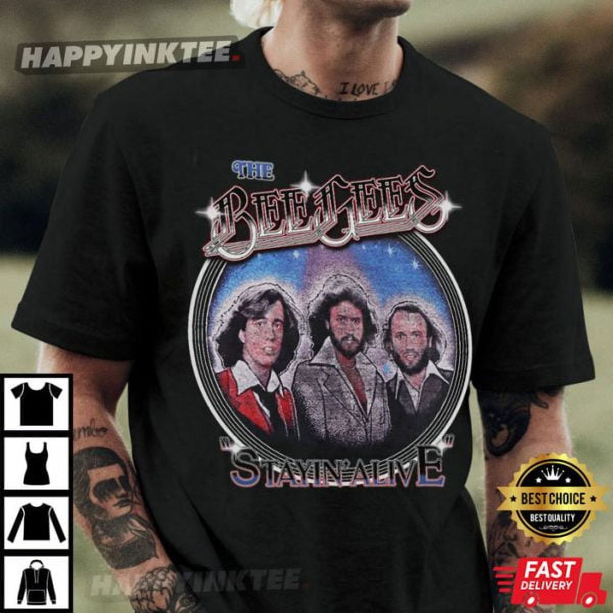 Bee Gees Band Stayin Alive 70s Band Best T-Shirt - Walmart.com