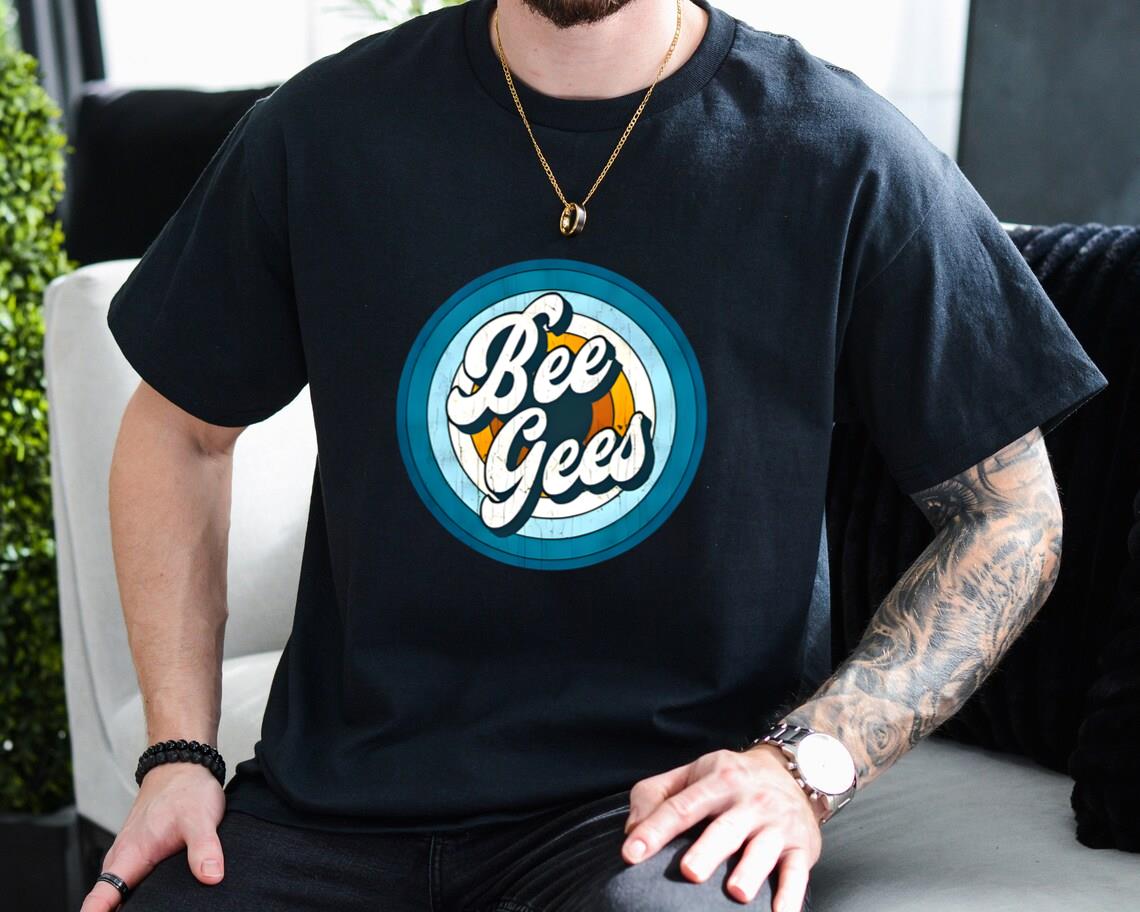 Bee Gees Retro Circle Vintage Music Band Fan Art Graphic Unisex T-shirt ...