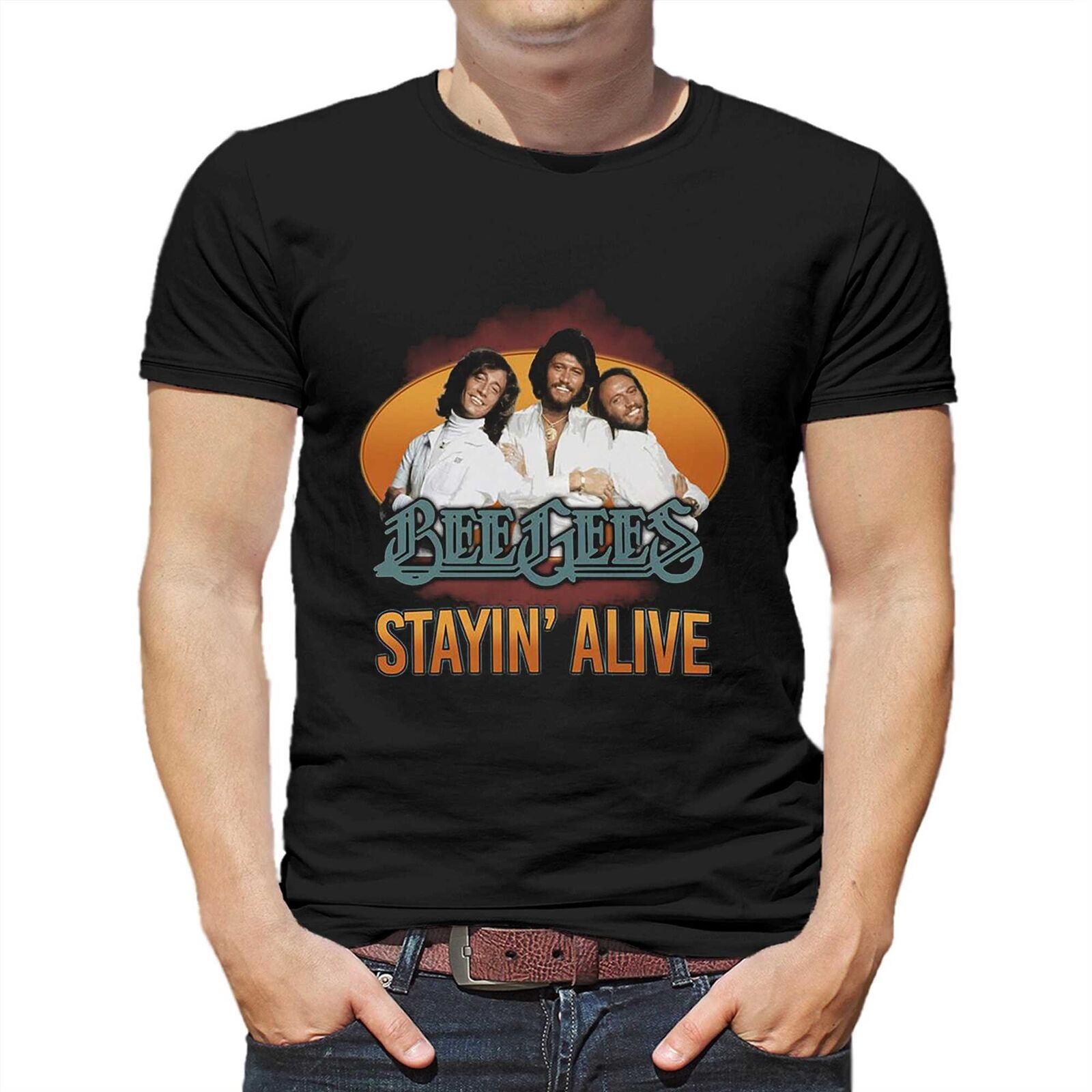 Bee Gees Stayin Alive Fan Love T-shirt - Walmart.com