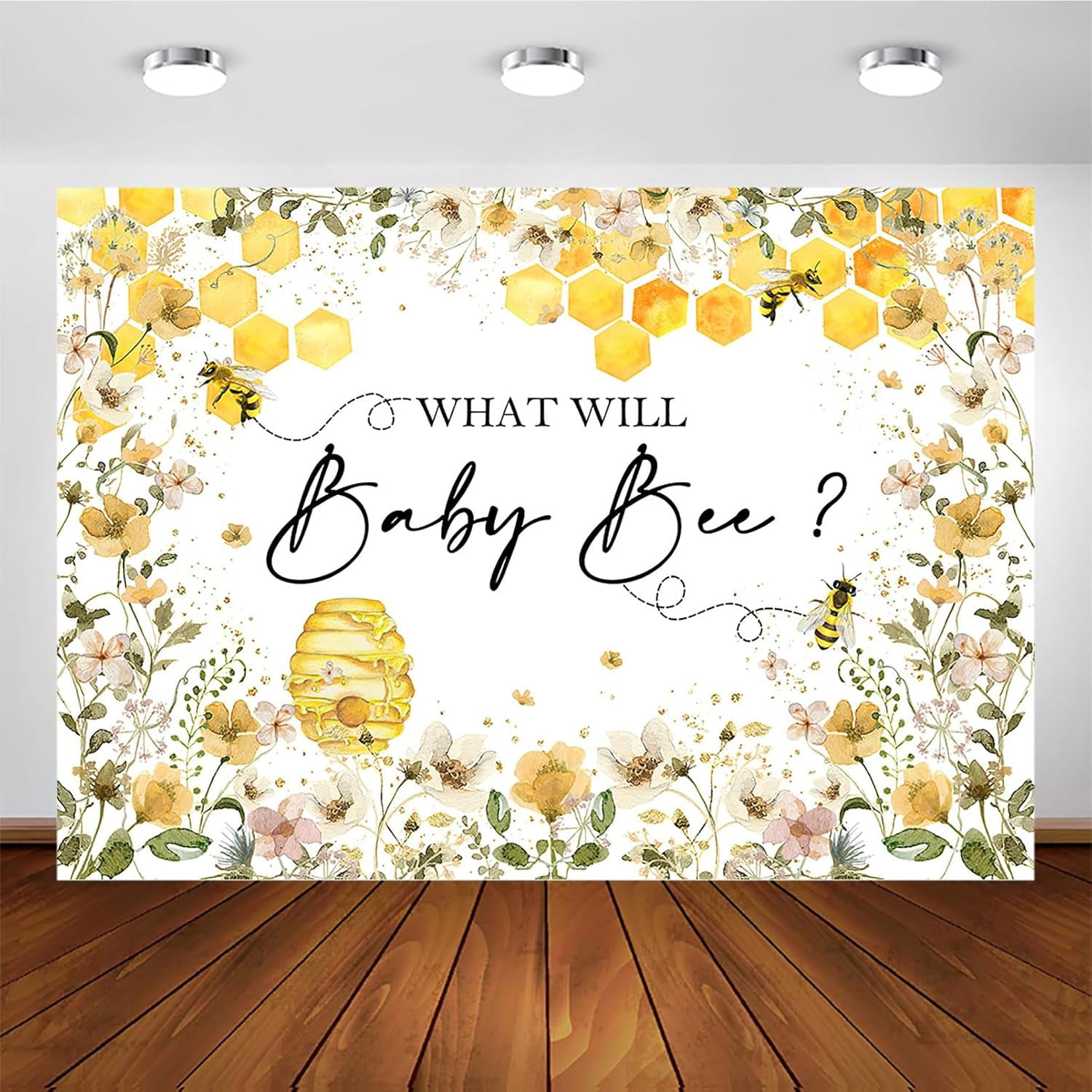 Bee Gender Reveal Backdrop What Will Baby Bee Photography Background ...