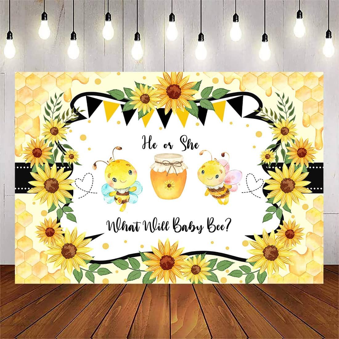 Bee Gender Reveal Backdrop He or She What Will Baby Bee Photography ...