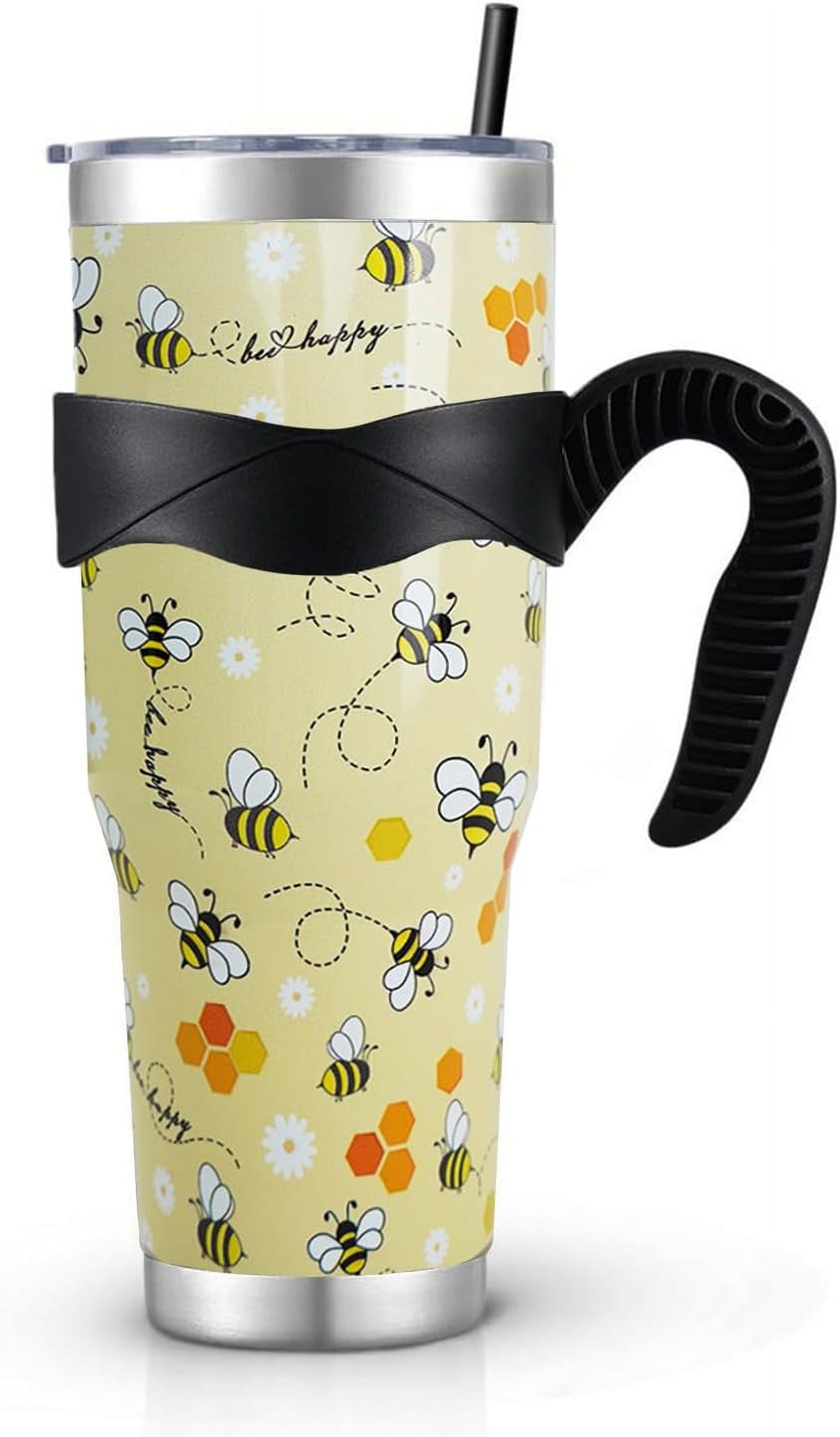 Bee Gifts- 40oz Bee tumbler With Handle Lid and Straw,Queen Bee Coffee ...