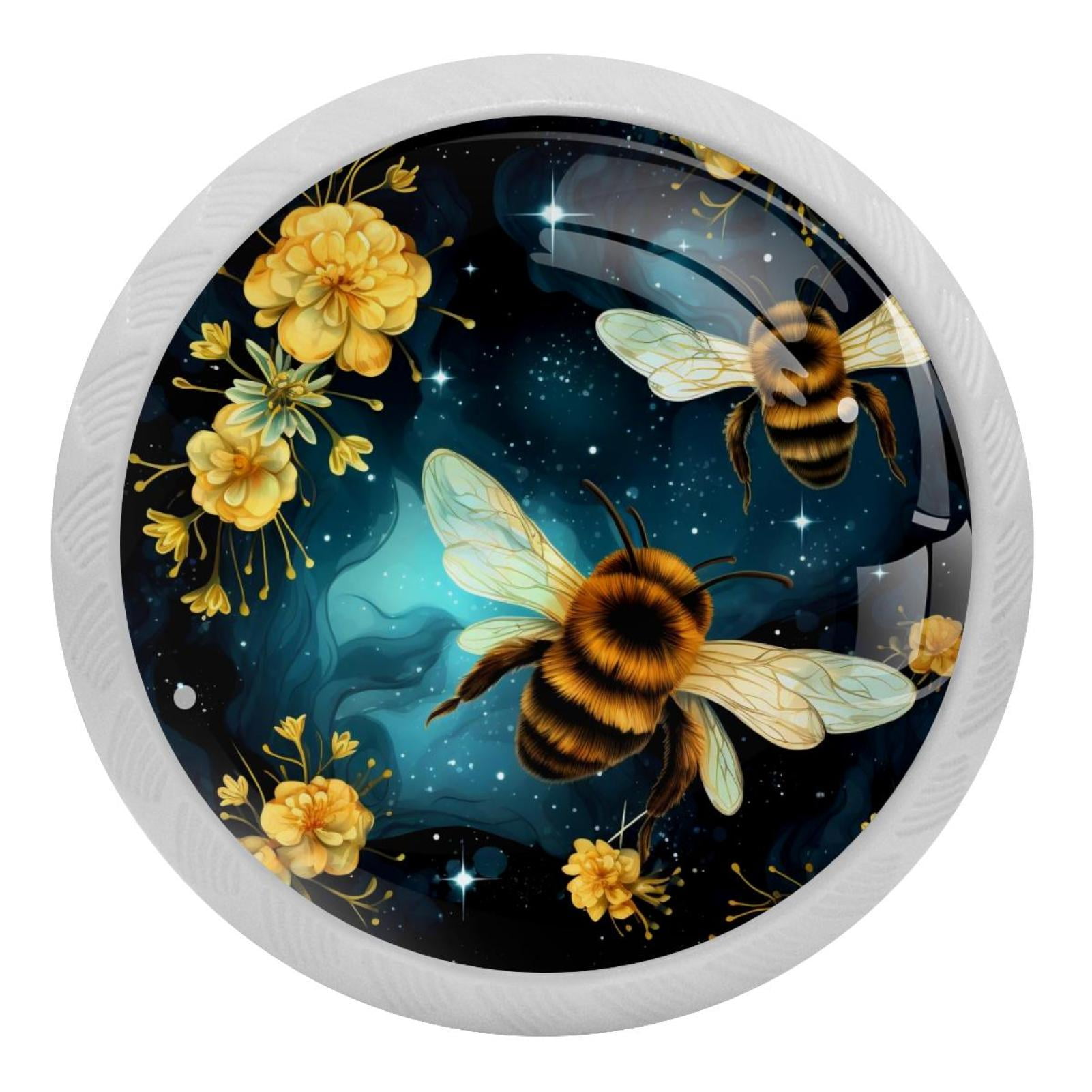 Bee Glow-in-the-Dark Fluorescent Drawer Pulls 4-Pack with Screws ...