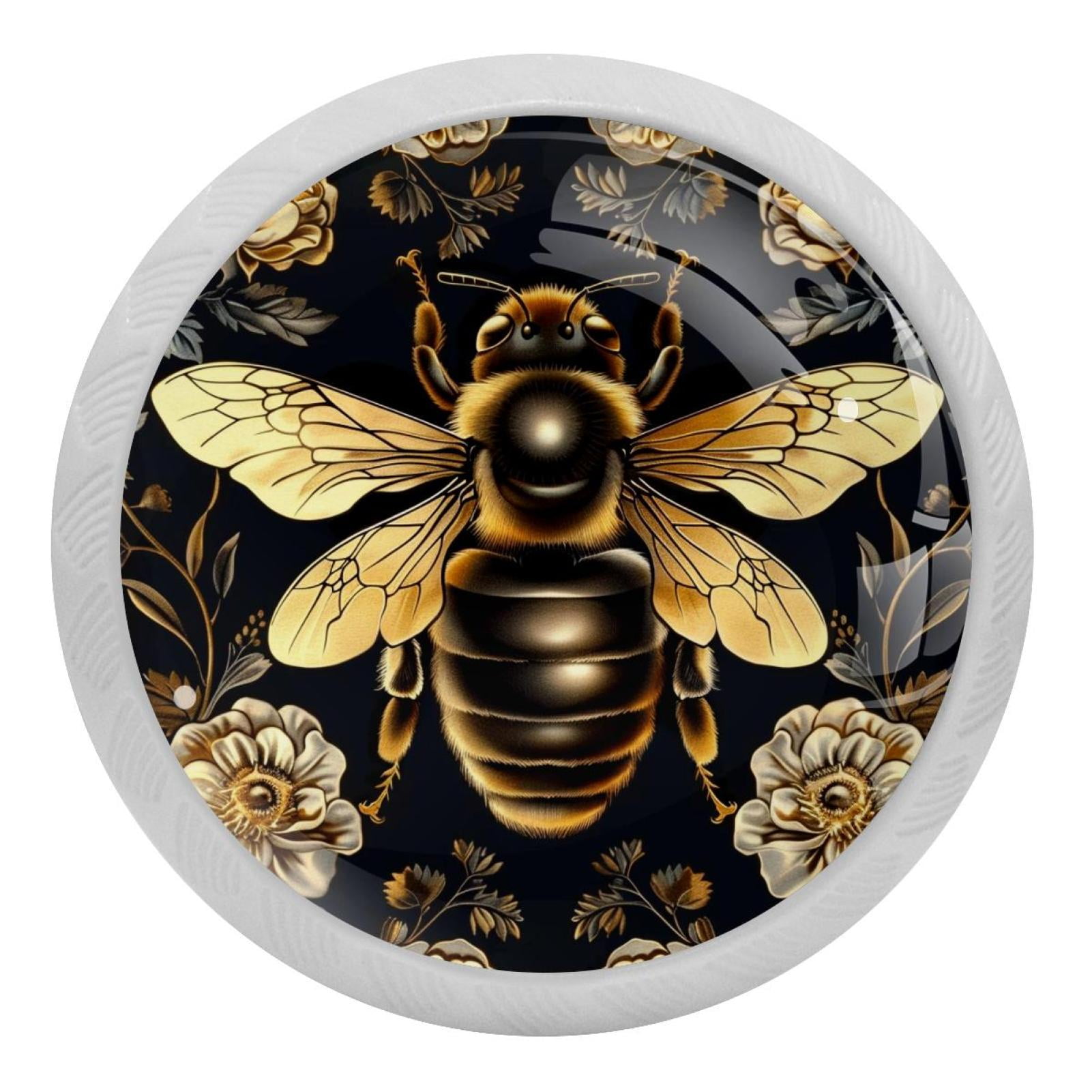 Bee Glow-in-the-Dark Fluorescent Drawer Pulls 4-Pack with Screws ...