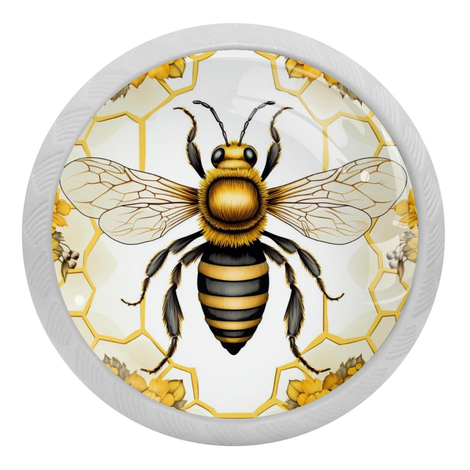 Bee Glow-in-the-Dark Fluorescent Drawer Pulls with Screws - 4-Pack ...