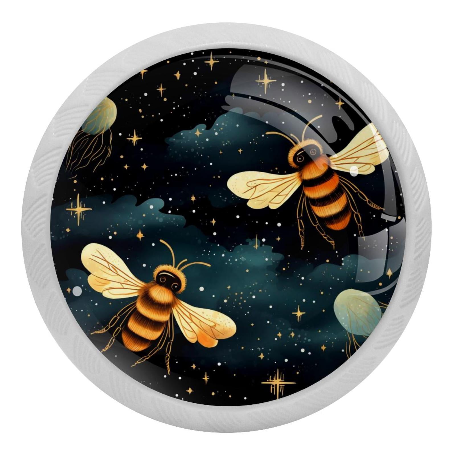 Bee Glow-in-the-Dark Fluorescent Drawer Pulls with Screws - 4-Pack ...