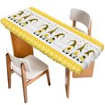 Bee Gnome Fitted Rectangle Tablecloth 32" x 96" Daisy Flower Rustic ...