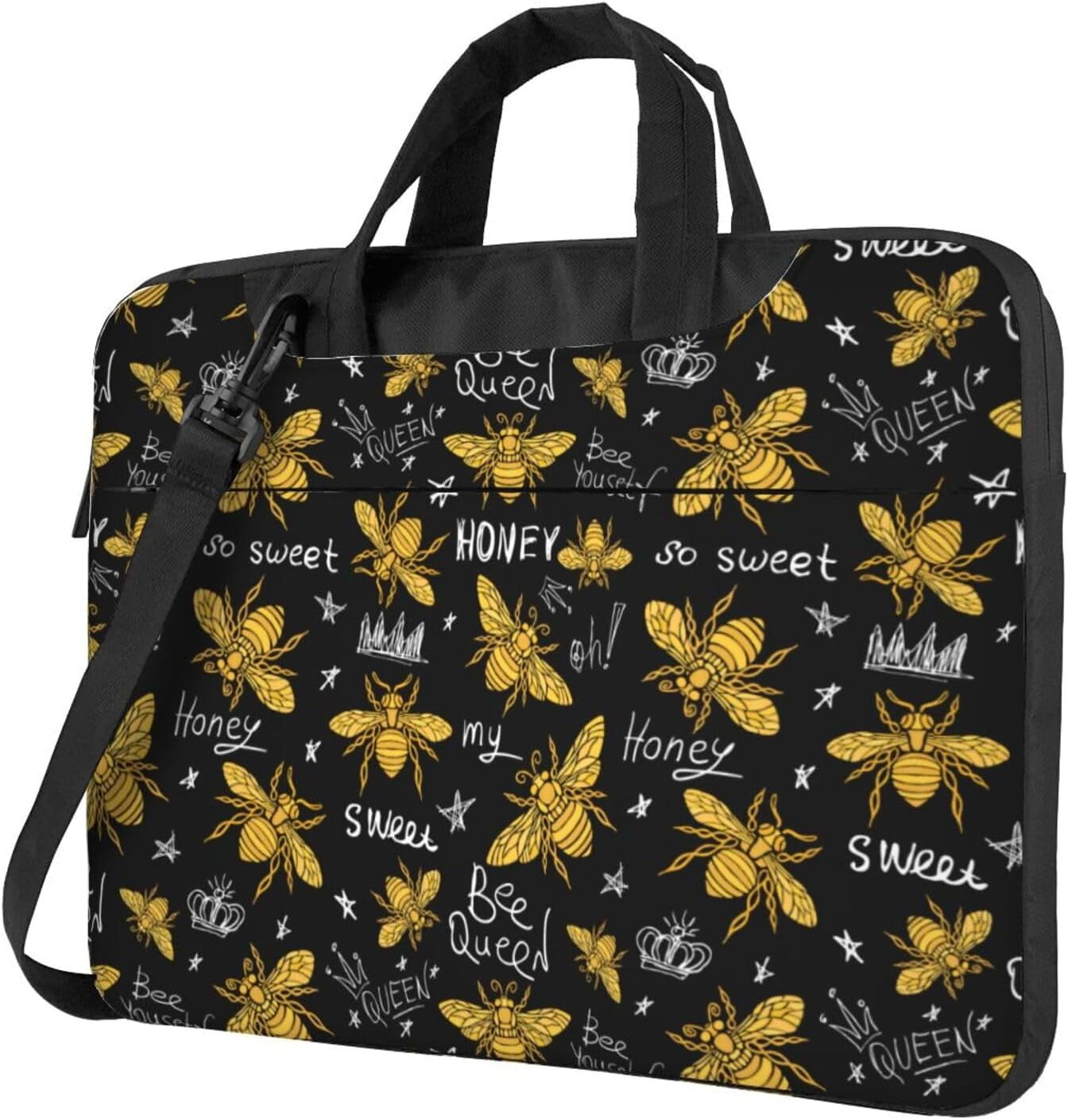 Bee Golden Sweet Cool Black Laptop Tote Bag For Women Men- Laptop Case ...