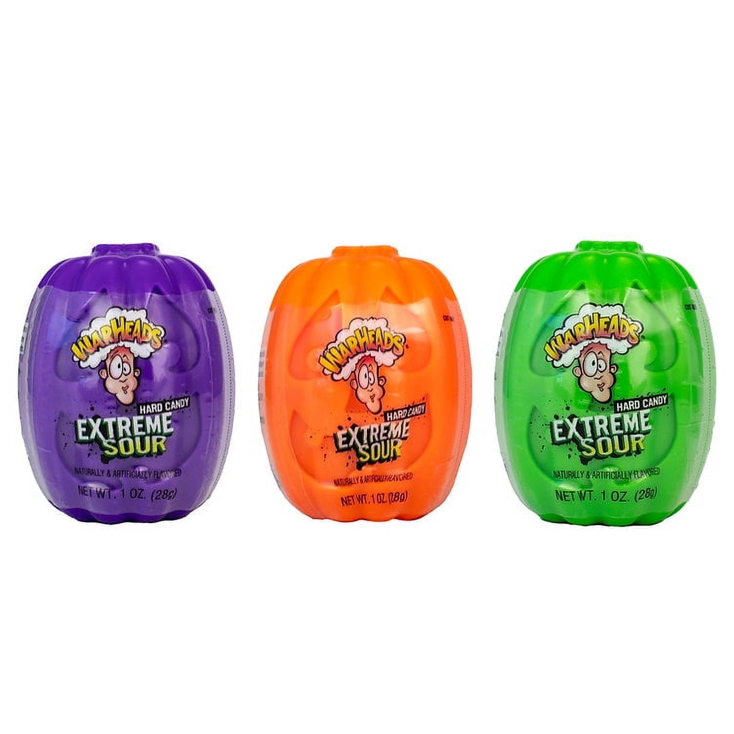 Bee Halloween Pumpkins With WarHeads Candy, 1 Ounce Container - 3 ...