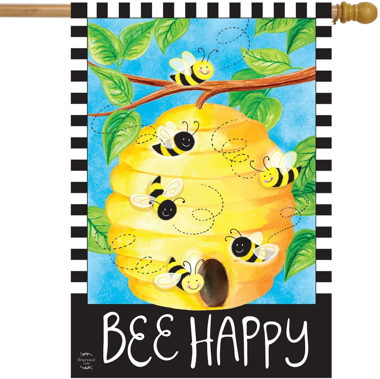 Bee Happy Bees Spring House Flag 28 X 40 inch - Walmart.com