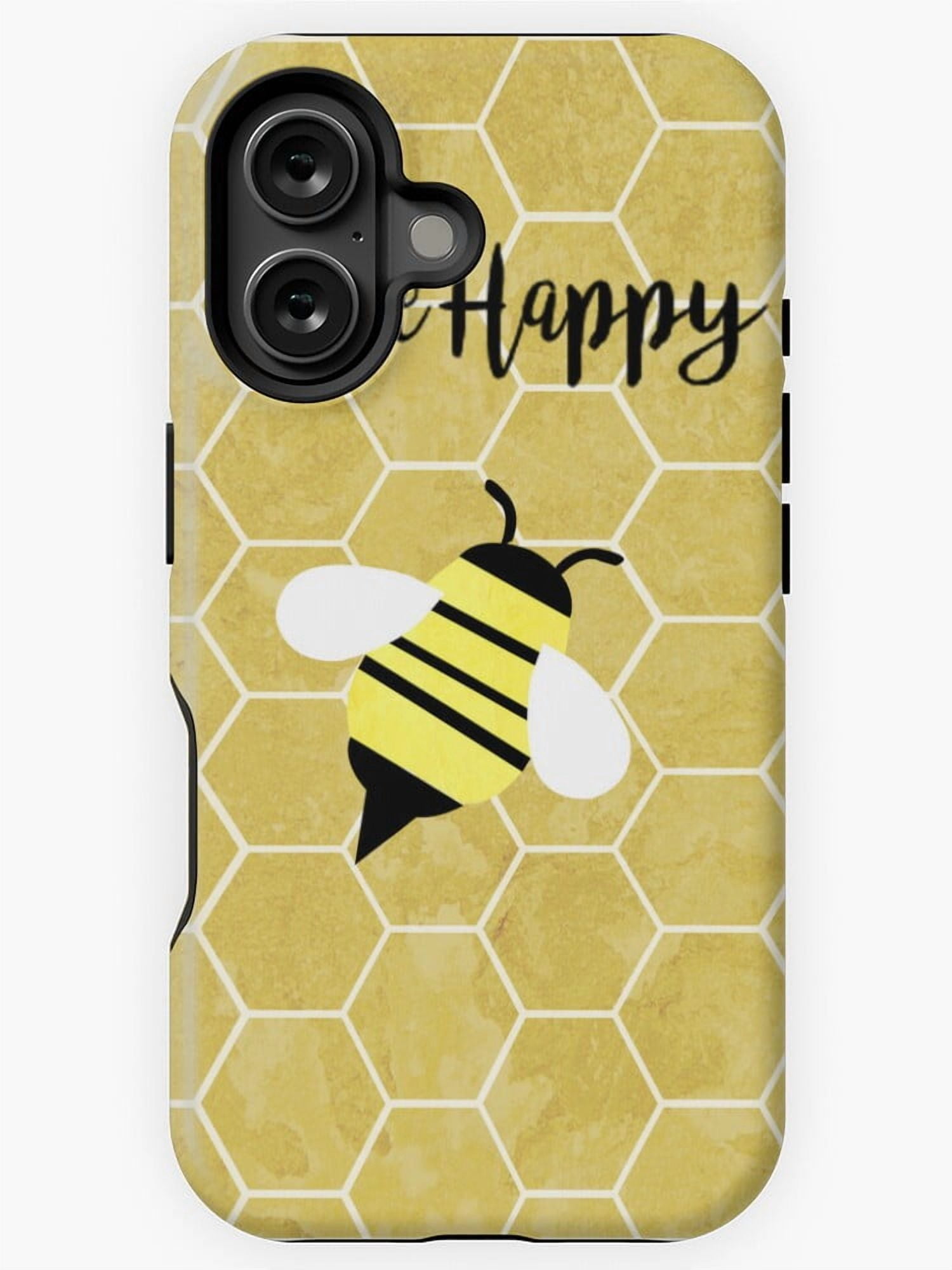 Bee Happy Cute Insect Pun Quote Illustration Phone Case for iPhone 11 ...
