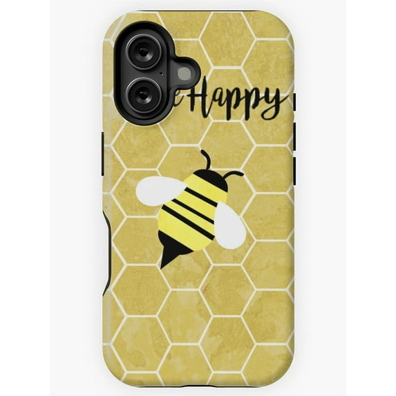 Bee Happy Cute Insect Pun Quote Illustration Phone Case for iPhone 11 ...