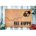 WoodByStu Bee Happy Doormat, Honey Farmhouse Rug, Coir PVC, Thick ...