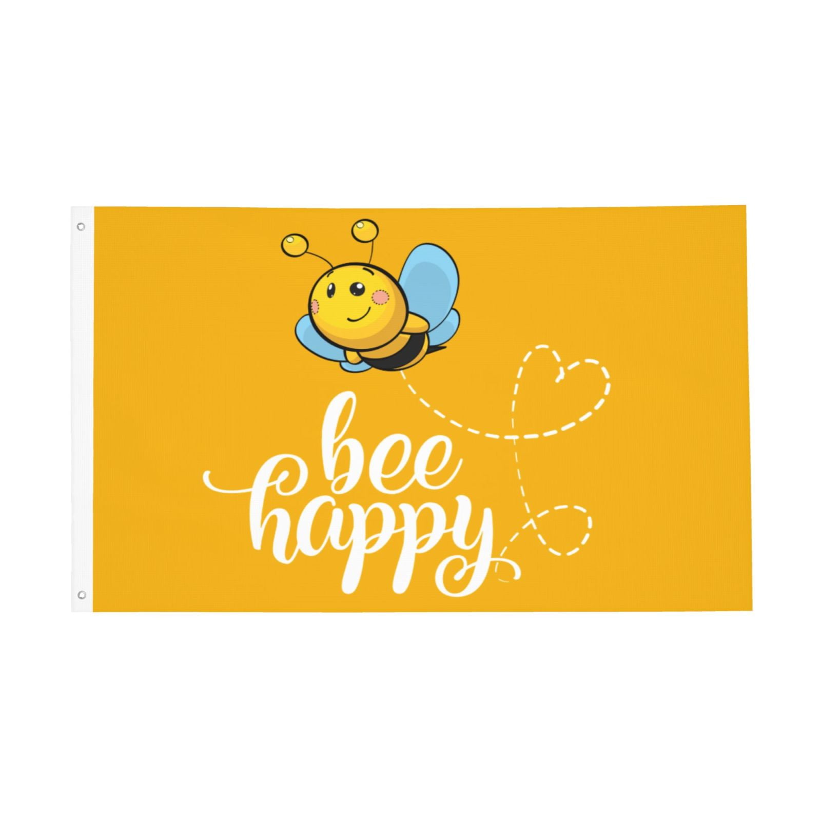Bee Happy Flag 3x5 Ft Outdoor Indoor With Grommet Garden Yard Banner ...