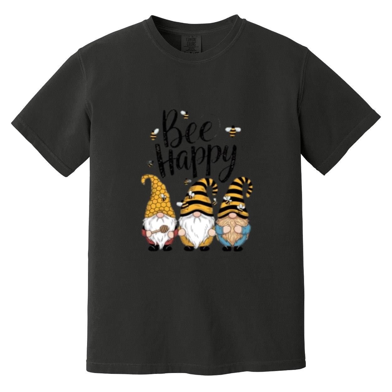 Bee Happy Gnomes Spring Garden Flowers Honey Insect Cute Pollinator Art ...