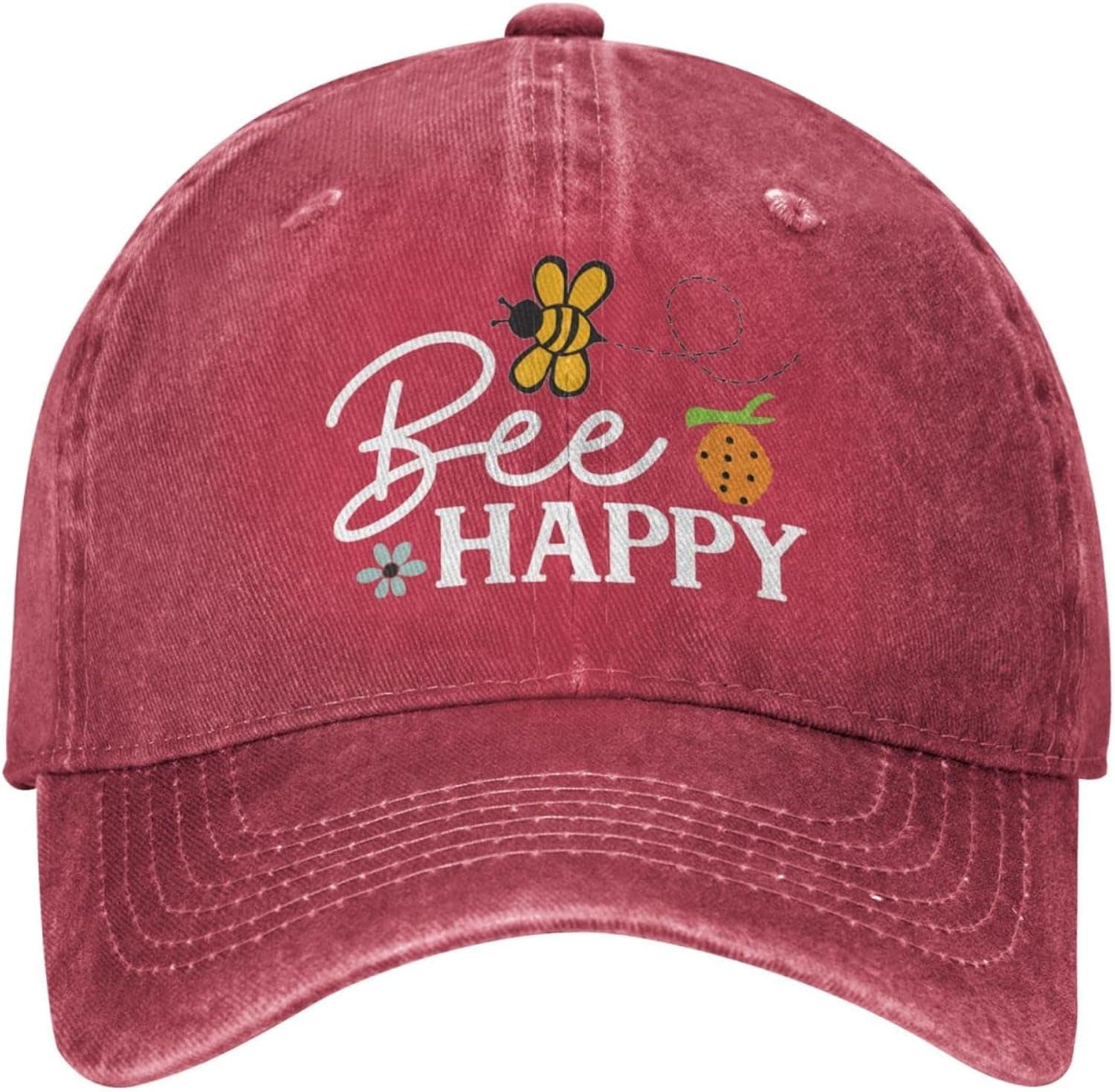 Bee Happy Hat Women Dad Hats Graphic Cap - Walmart.com