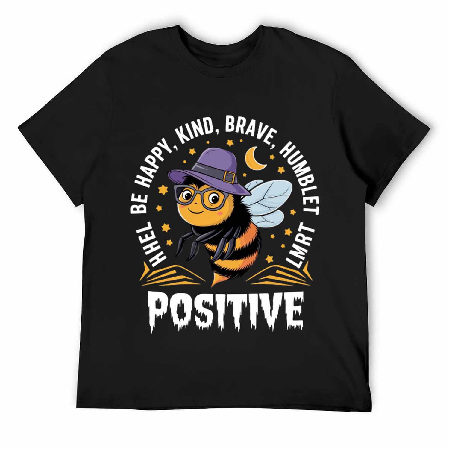 Bee Happy Kind Brave Humble Smart Positive Bumblebee Vintage American ...